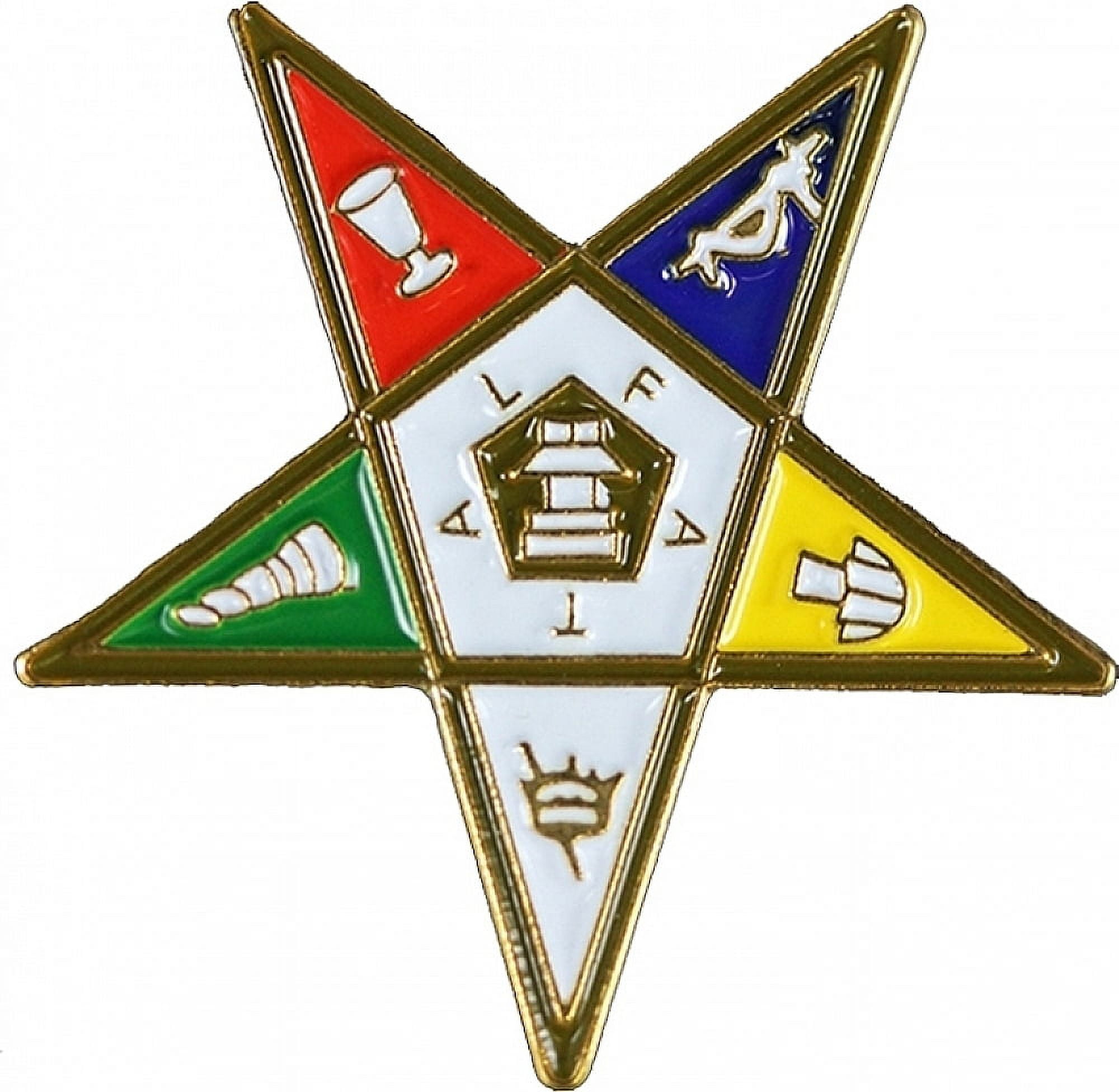 Order of the Eastern Star Pentagram Up Lapel Pin [Gold - 1"] - Walmart.com