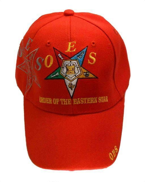 Order of the Eastern Star - Red Baseball Cap with Colorful Side OES ...
