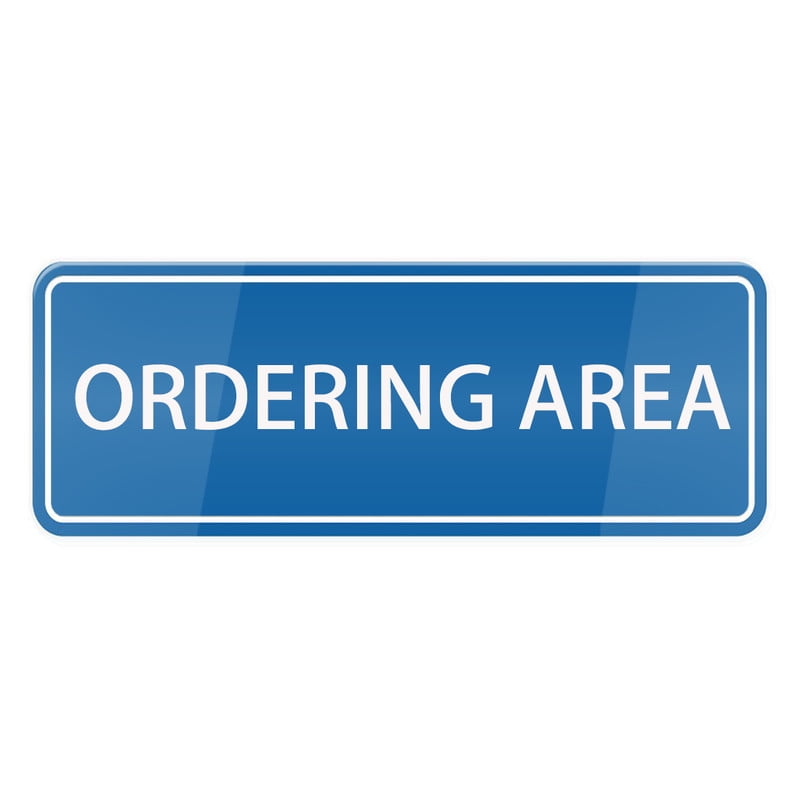 Ordering Area Sign, 10 X 3 Inch Acrylic Plastic Sign With Symbols, Self ...