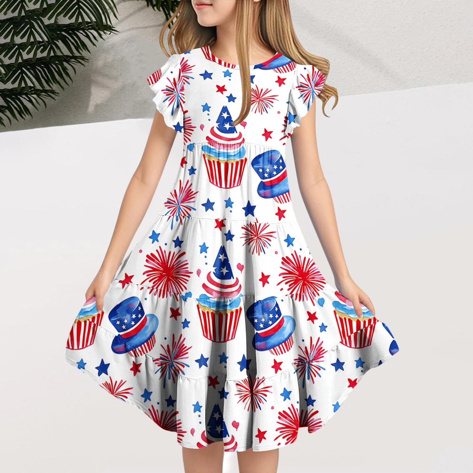 My Orders Gamivast 4Th Of July Girls Summer Dress Cute Print Layer ...
