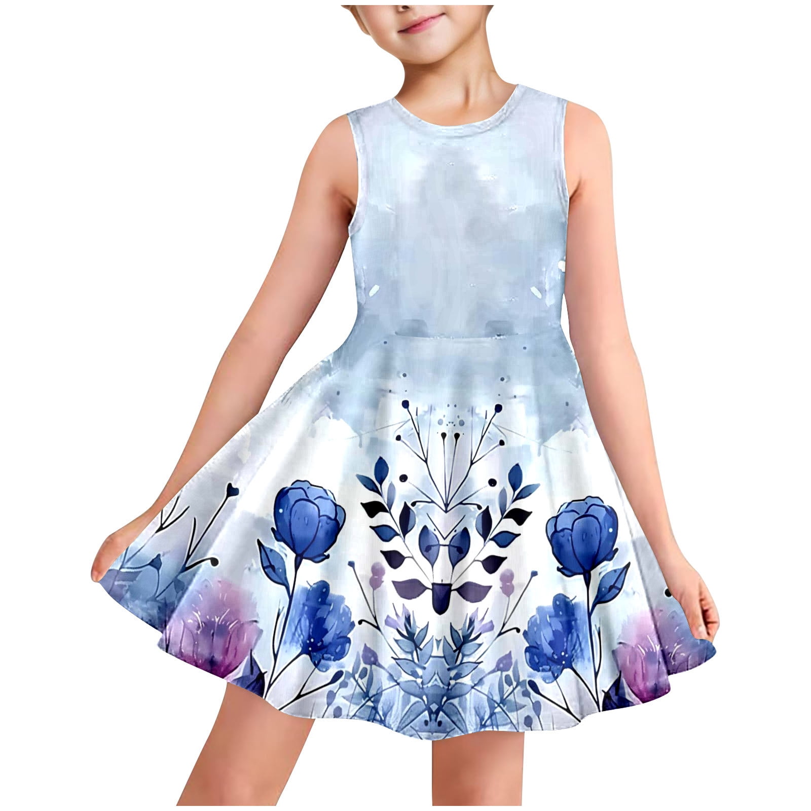 My Orders Gamivast Girls Dresses Size 10-12 Summer Sleeveless Floral ...