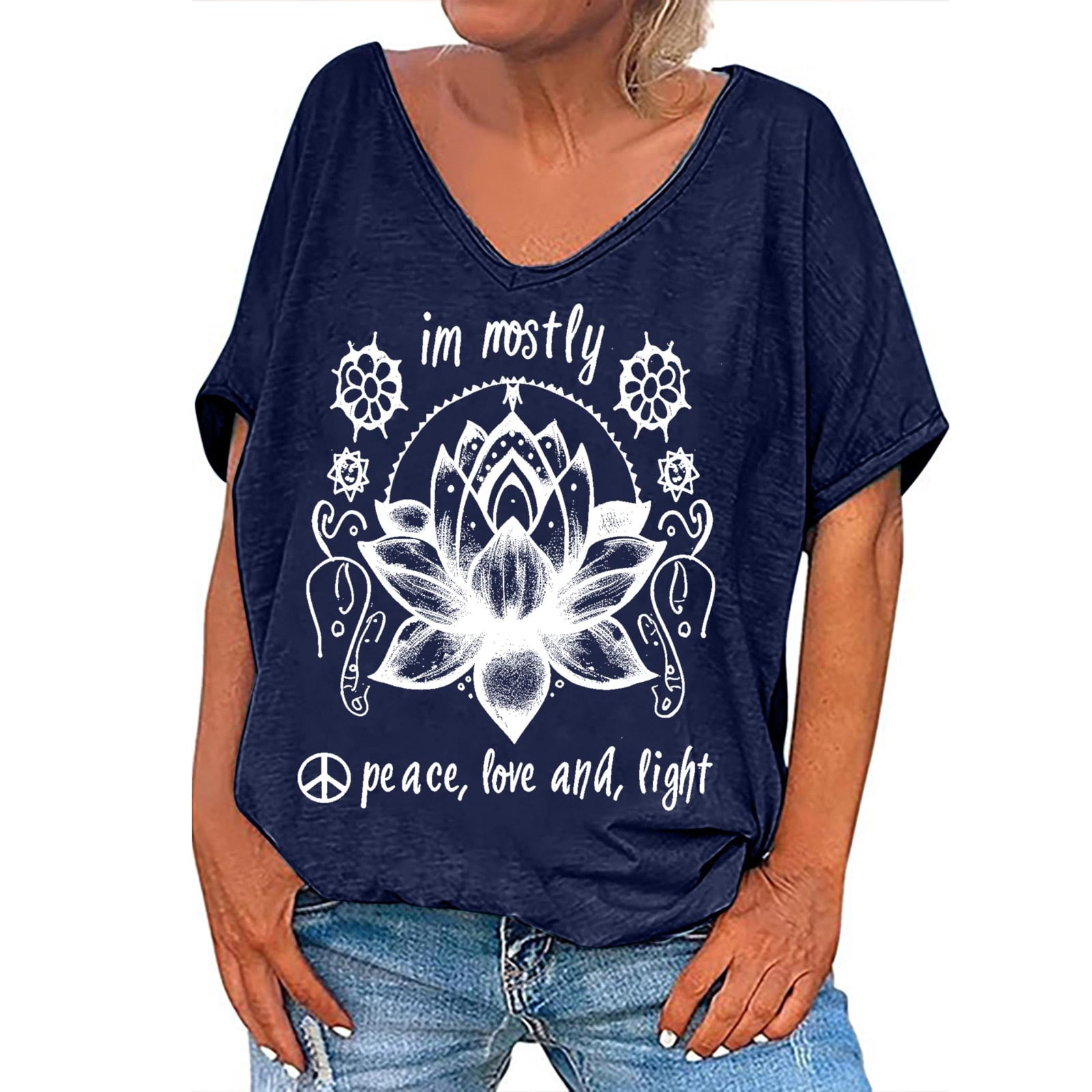 My Orders Lightweight Tops & Blouses Work Out Shirts Gym Loose Graphic ...