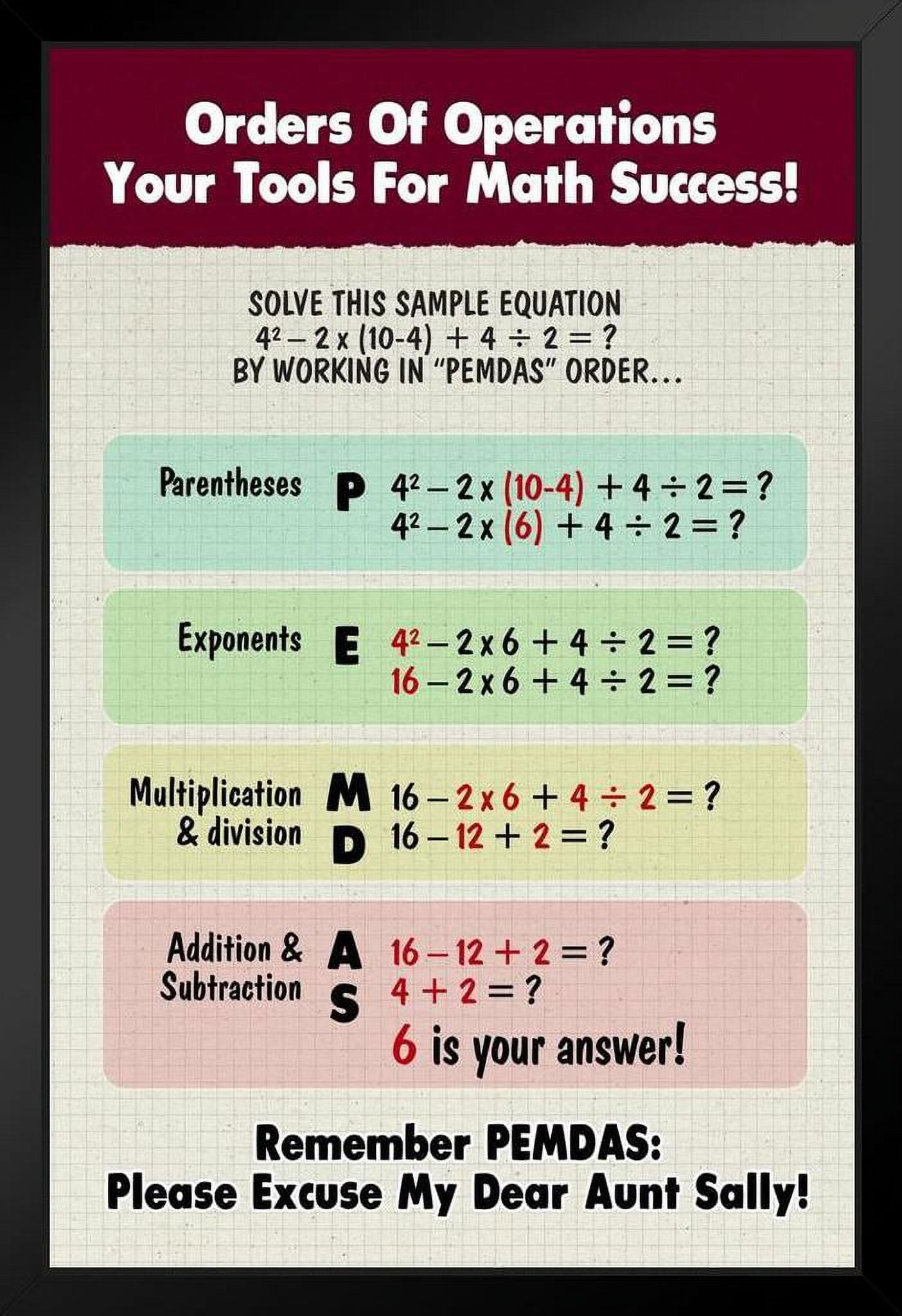 Orders of Operations Math Mathematics Success PEMDAS Algebra ...