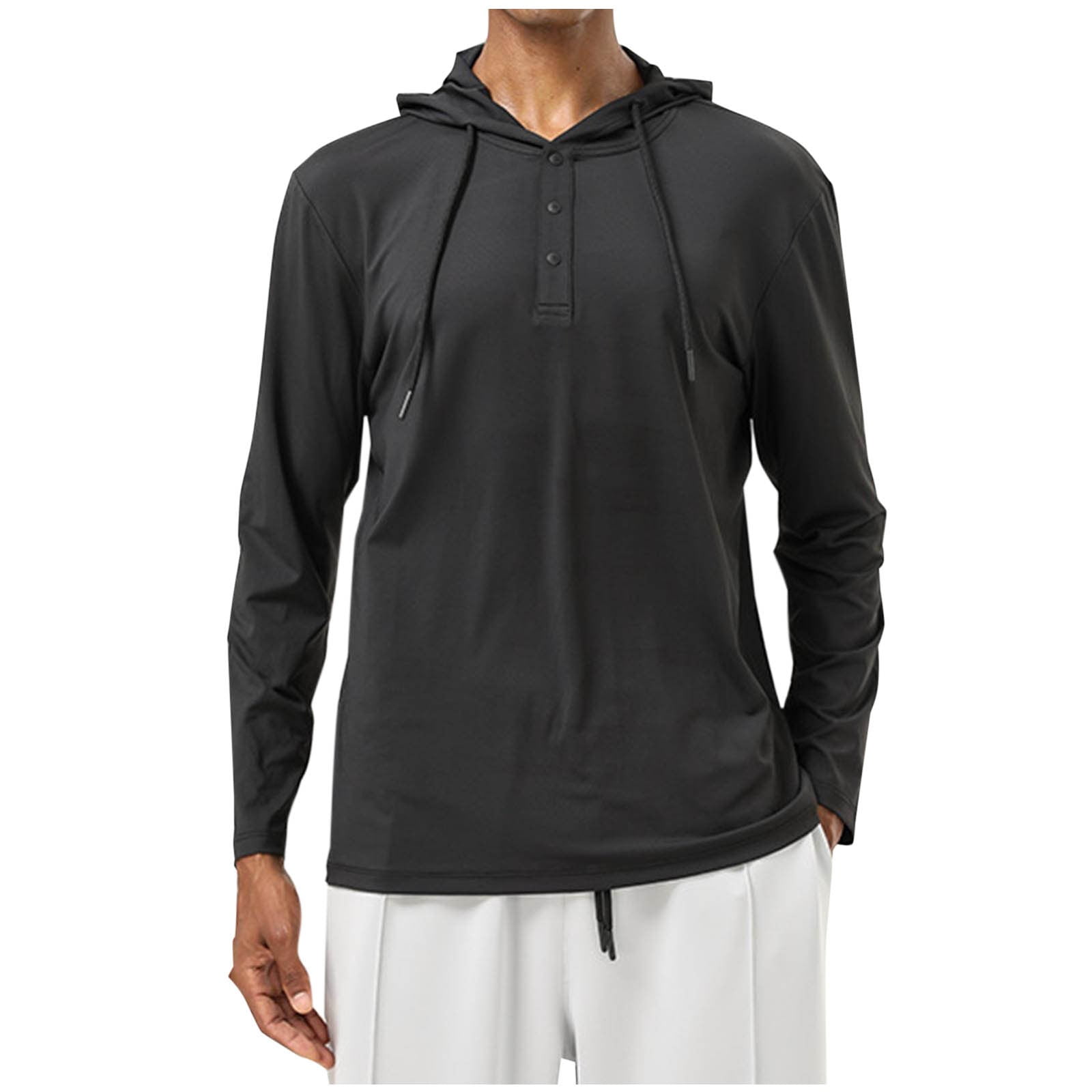 My Orders Otaozi Mens Hoodies Pullover Casaul Long Sleeve Plain Black ...