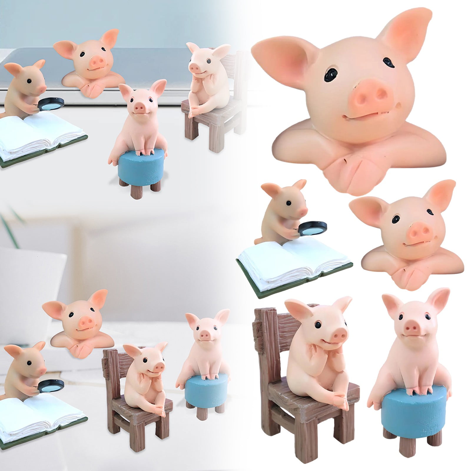My Orders! Reaslistic Mini Pig Figurines, Miniature Pink Piggy Figures ...