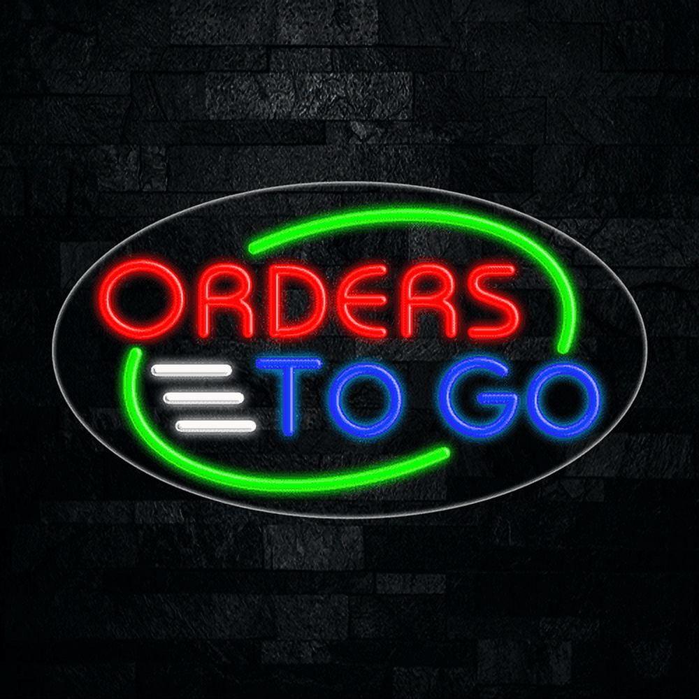 Orders To Go LED Neon Sign 28"L x 16"H #34554 - Walmart.com