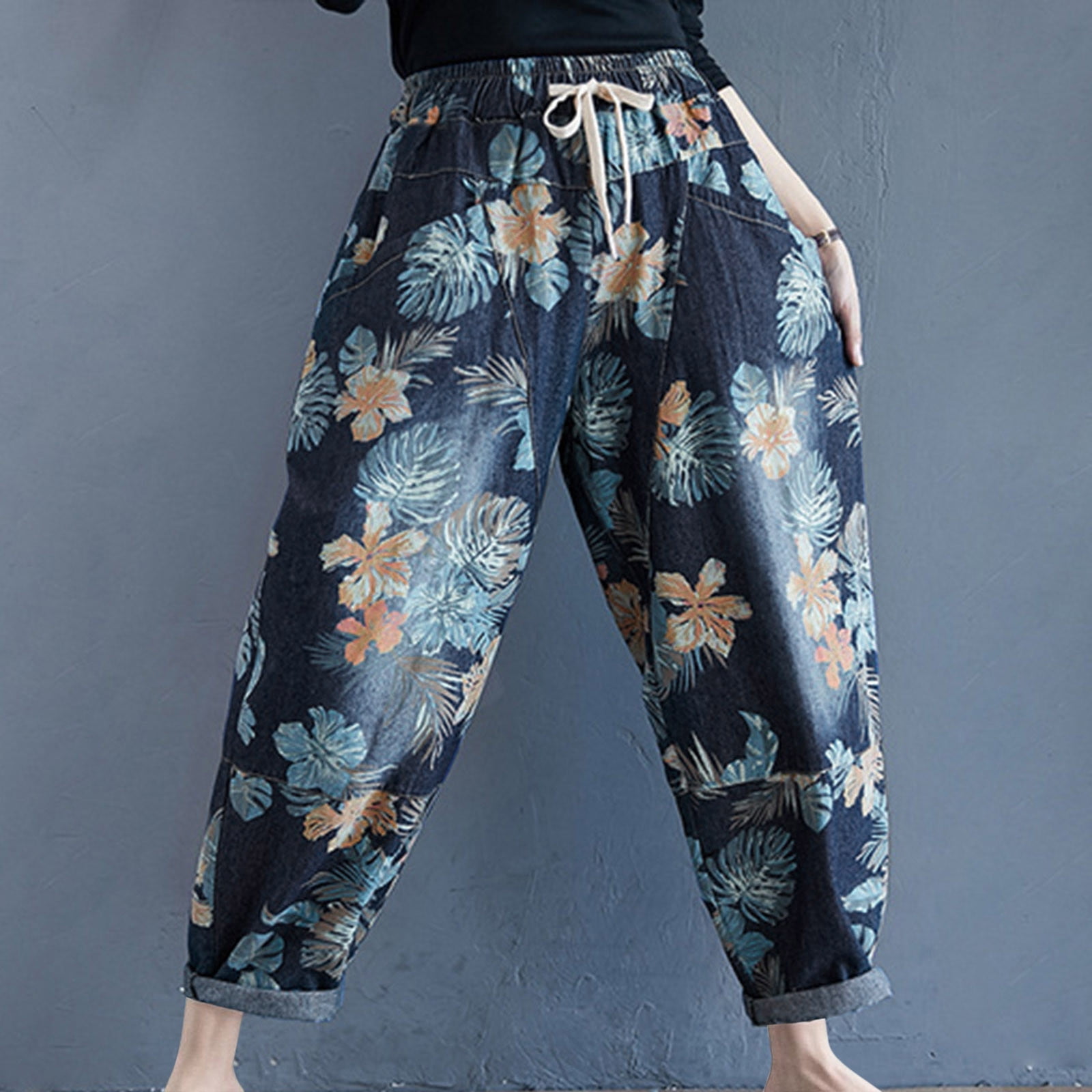 My Orders At Walmart Jeans for Women Trendy High Waist Wide Leg Denim Pants Plus Size Ripped ...