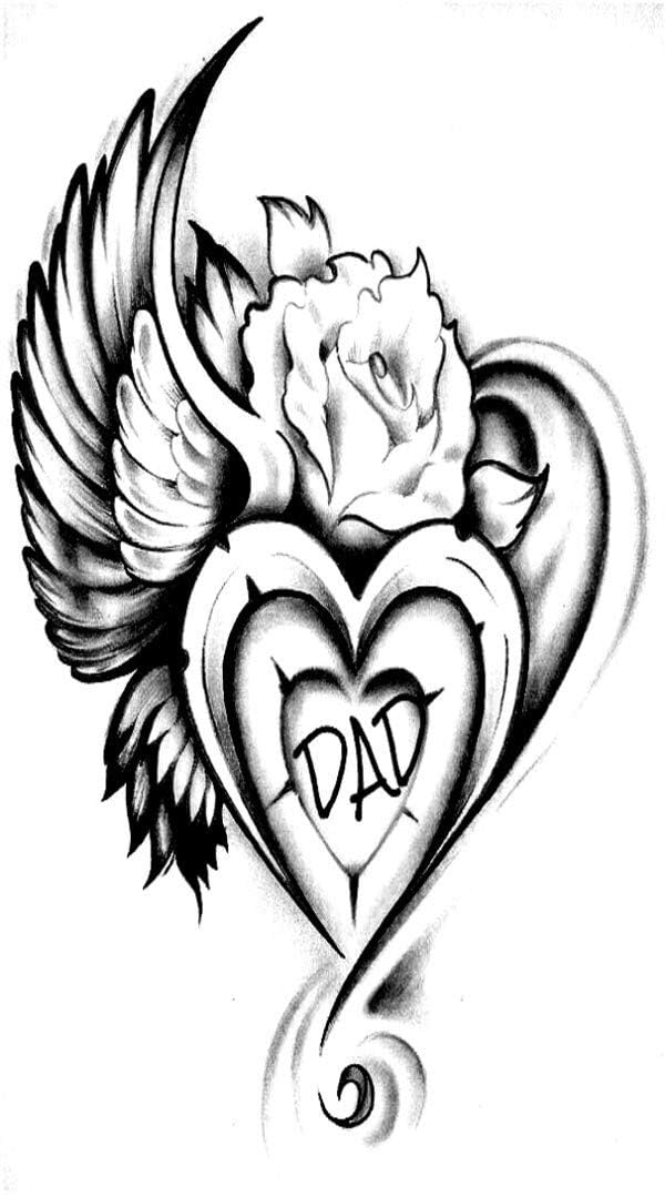 Ordershock Dad Love And Heart Tattoo Temporary Tattoo Stickers For Male ...