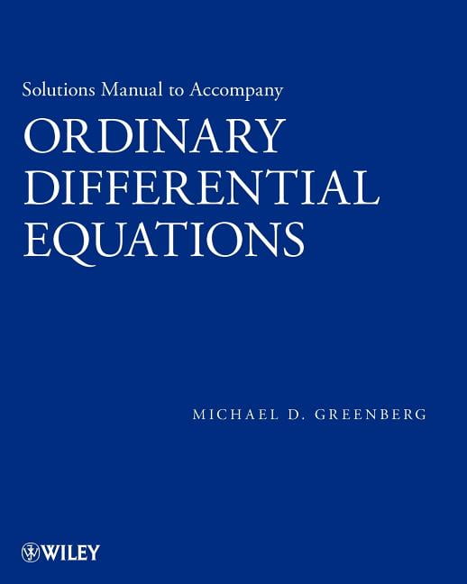 Ordinary Differential Equations, Solutions Manual (Paperback) - Walmart.com