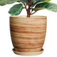 Ordivic 12 inch Yellow Textured Ceramic Planter with Drainage Hole ...