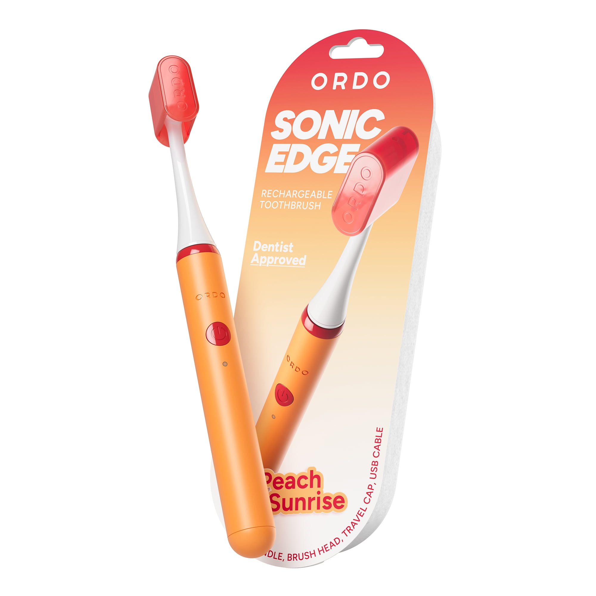 Ordo Sonic Edge Rechargeable Toothbrush - Peach Sunrise - Walmart.com