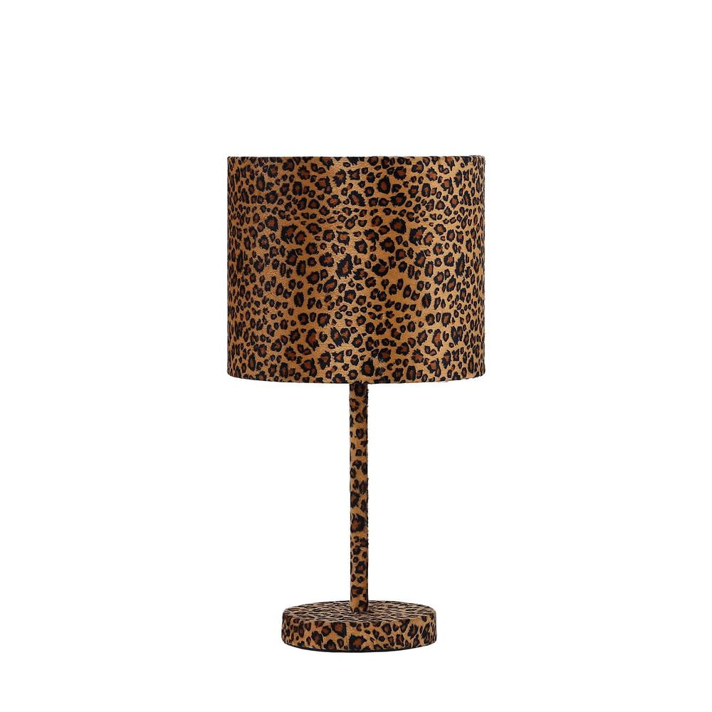 Ore International 19.25" in FAUX SUEDE LEOPARD PRINT METAL TABLE LAMP ...