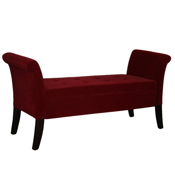ORE International 26"H Red Tuffted Storage Bench-Color:Red,Material ...