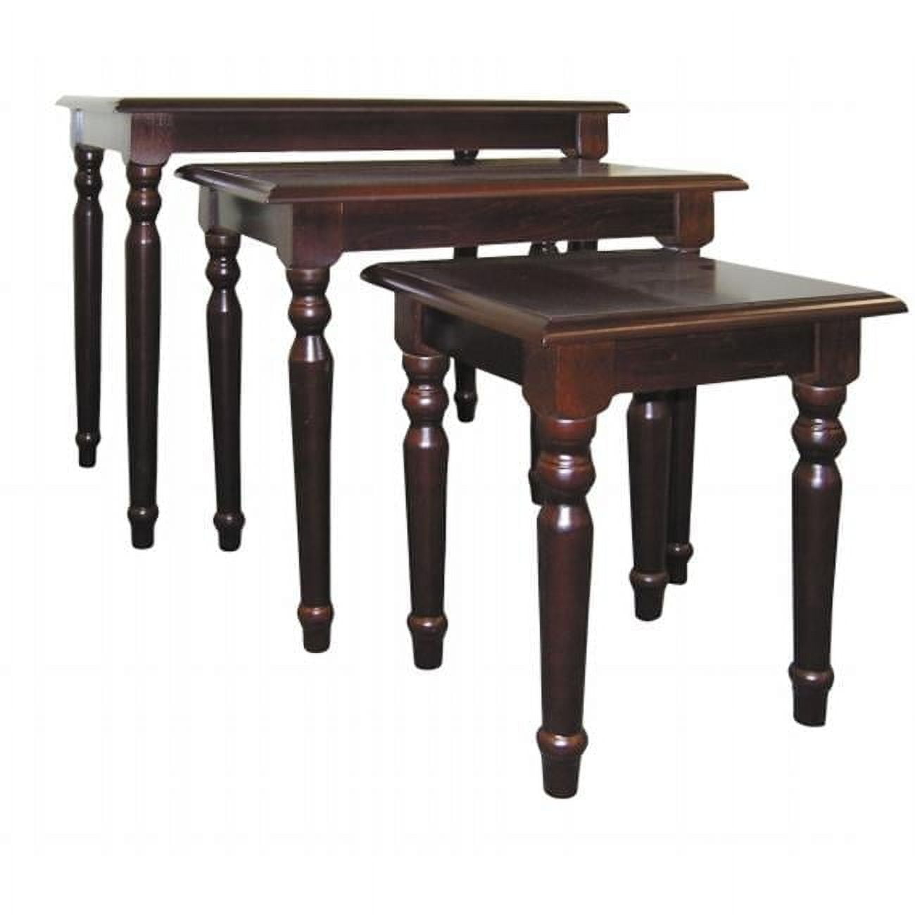 Ore International Wooden Three-Piece Cherry Nesting Tables for Small ...