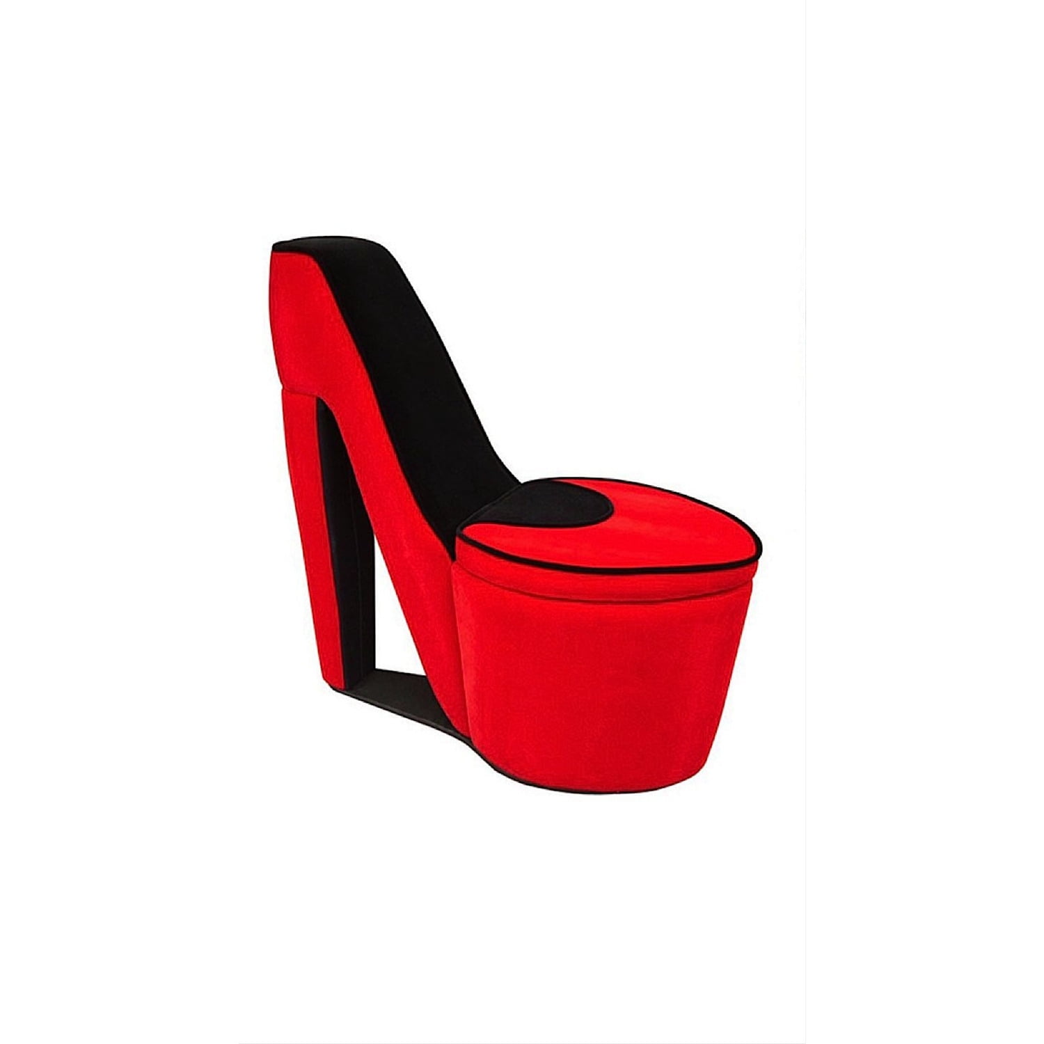 Chair with Storage, High Heel design, Red and Black - Walmart.com