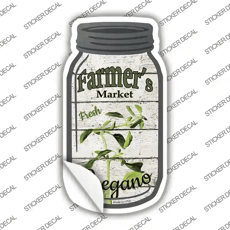 Oregano Farmers Market Novelty Mason Jar Sticker Decal Large - Walmart.com