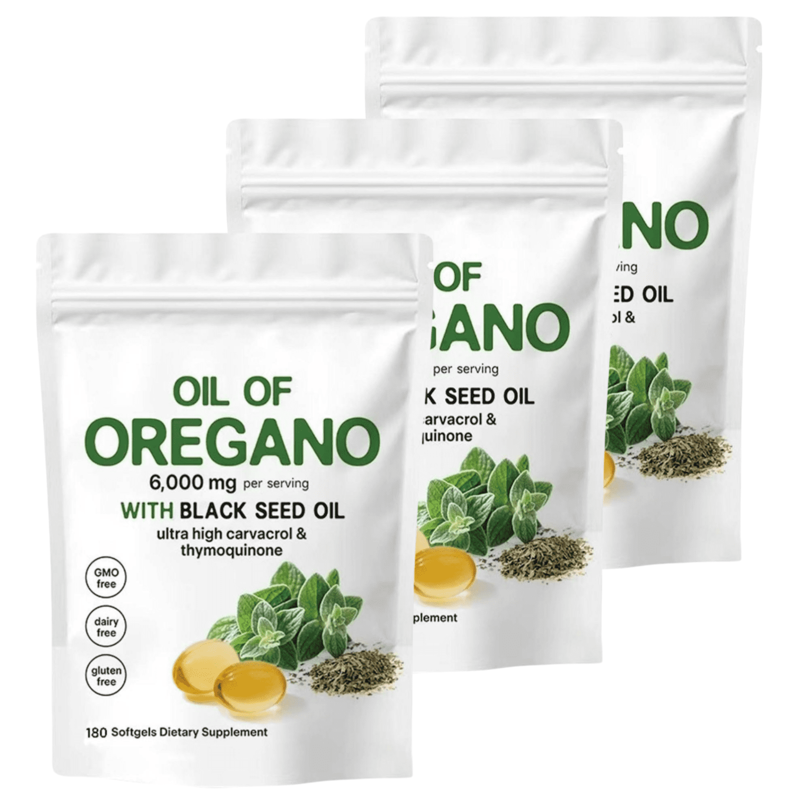 Oregano Oil 180 Softgel Oil Of Oregano With Black_ Oil 4X Strength ...