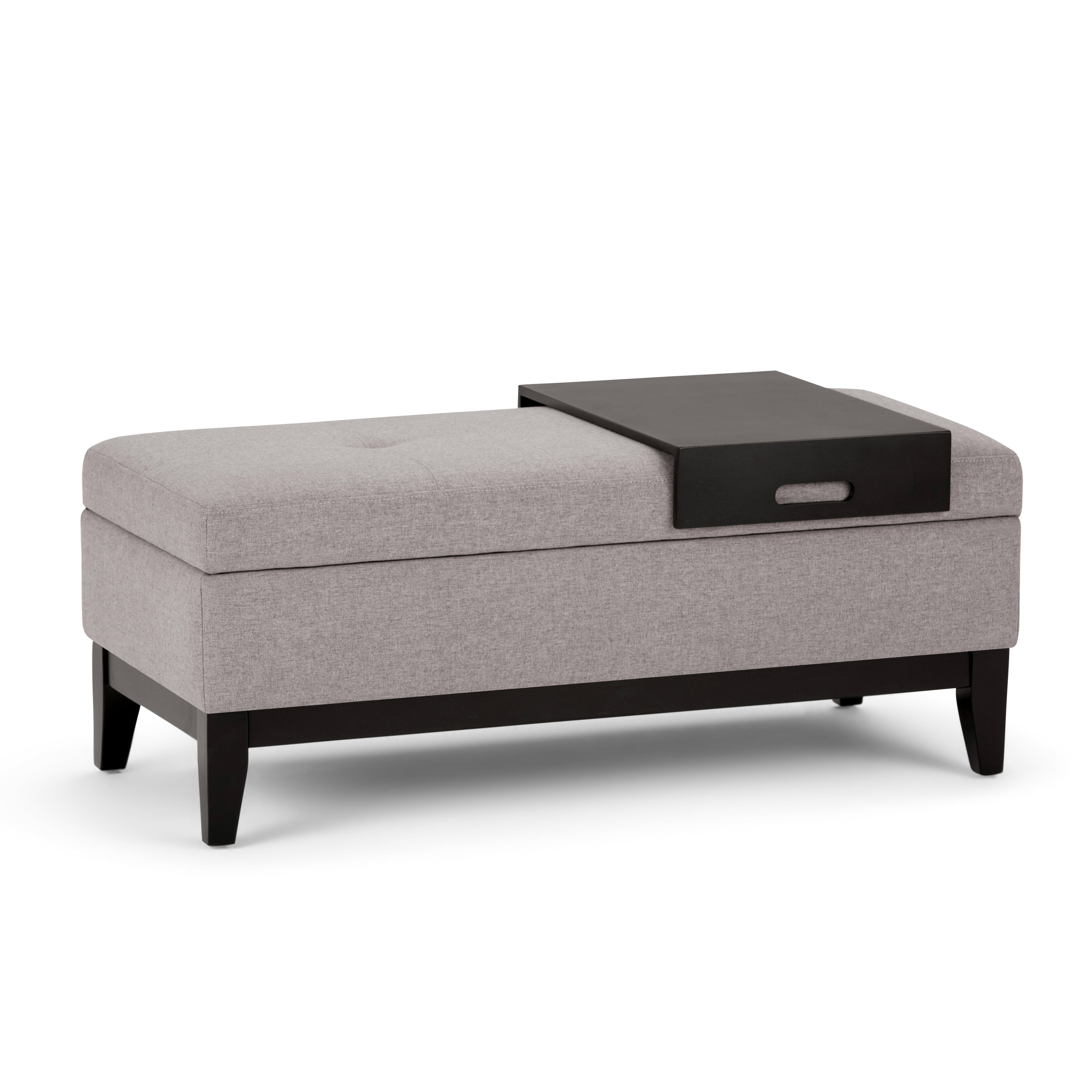 Oregon 42 inch Wide Contemporary Rectangle Storage Ottoman Bench with ...