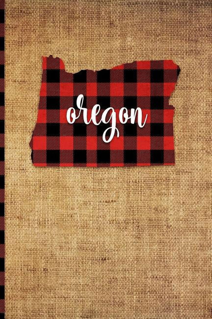 Oregon: 6' x 9' | 108 Pages: Buffalo Plaid Oregon State Silhouette Hand ...
