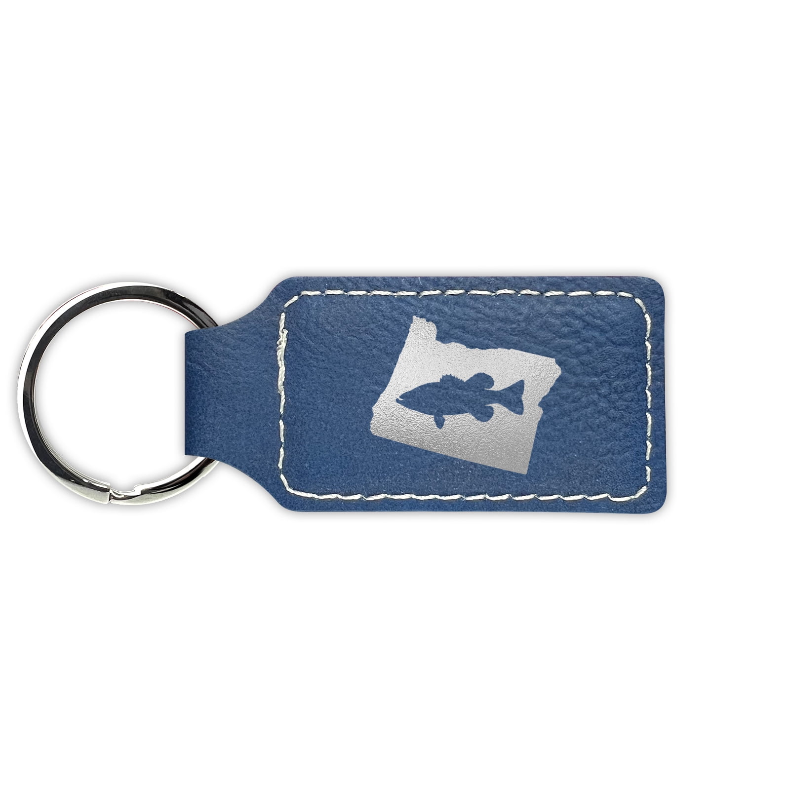 Oregon Bass Keychain Leatherette Rectangle - Laser Engraved - Many ...