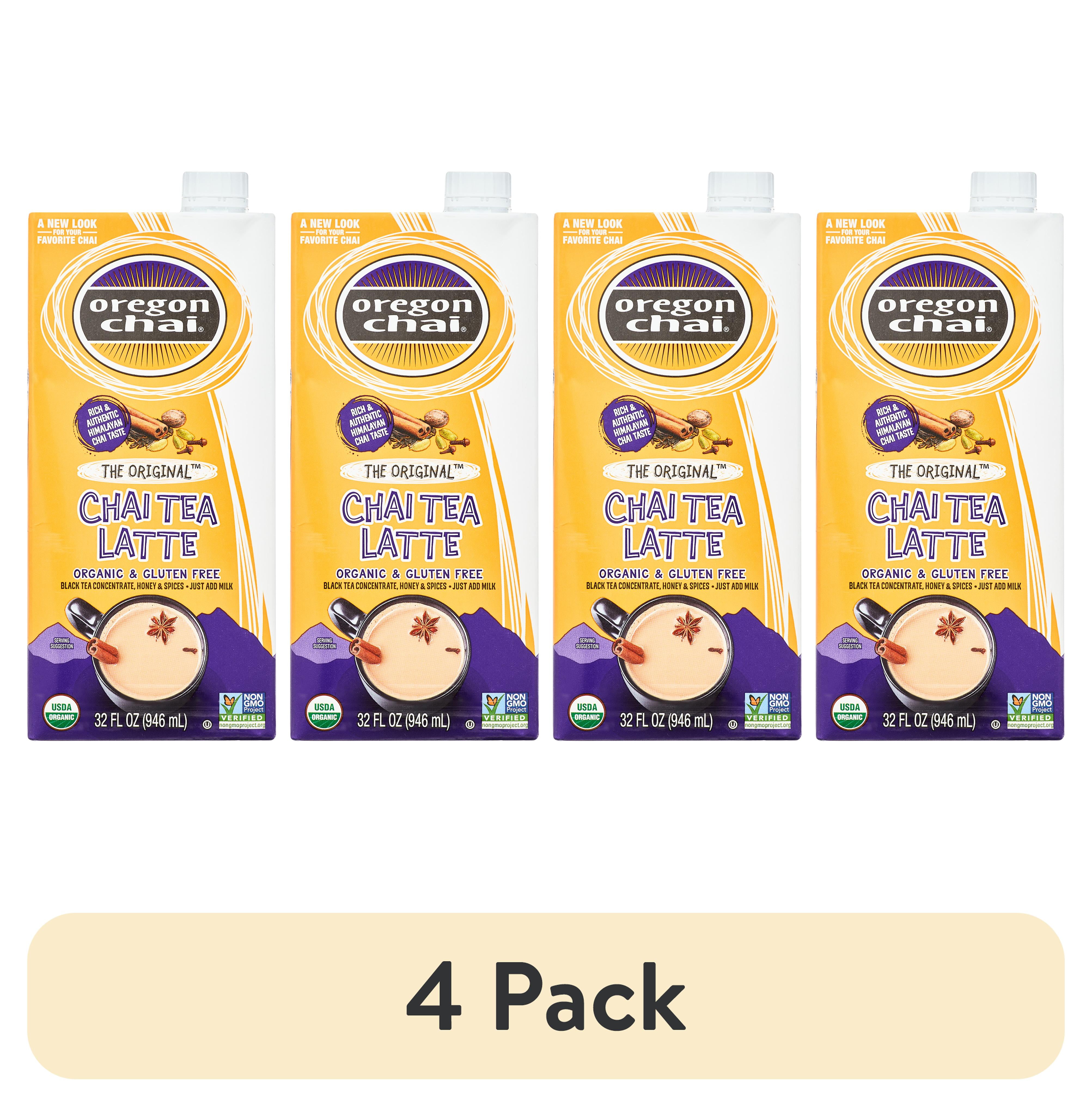 (4 pack) Oregon Chai, Original Chai Tea Latte, Tea Concentrate, 32 Fl ...