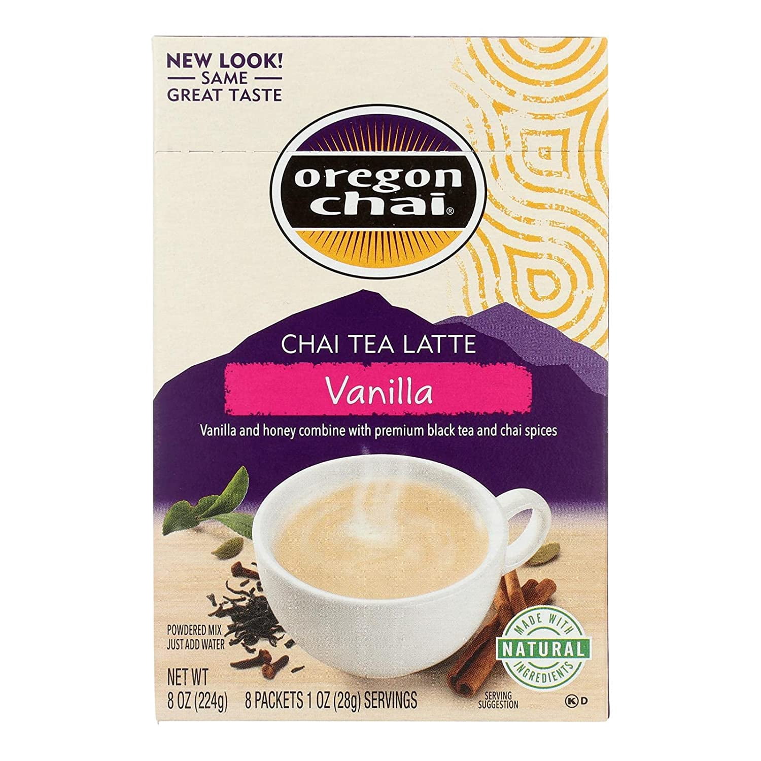 Oregon Chai Vanilla Chai Tea Latte Mix - 8 packets per box, 6 boxes per ...