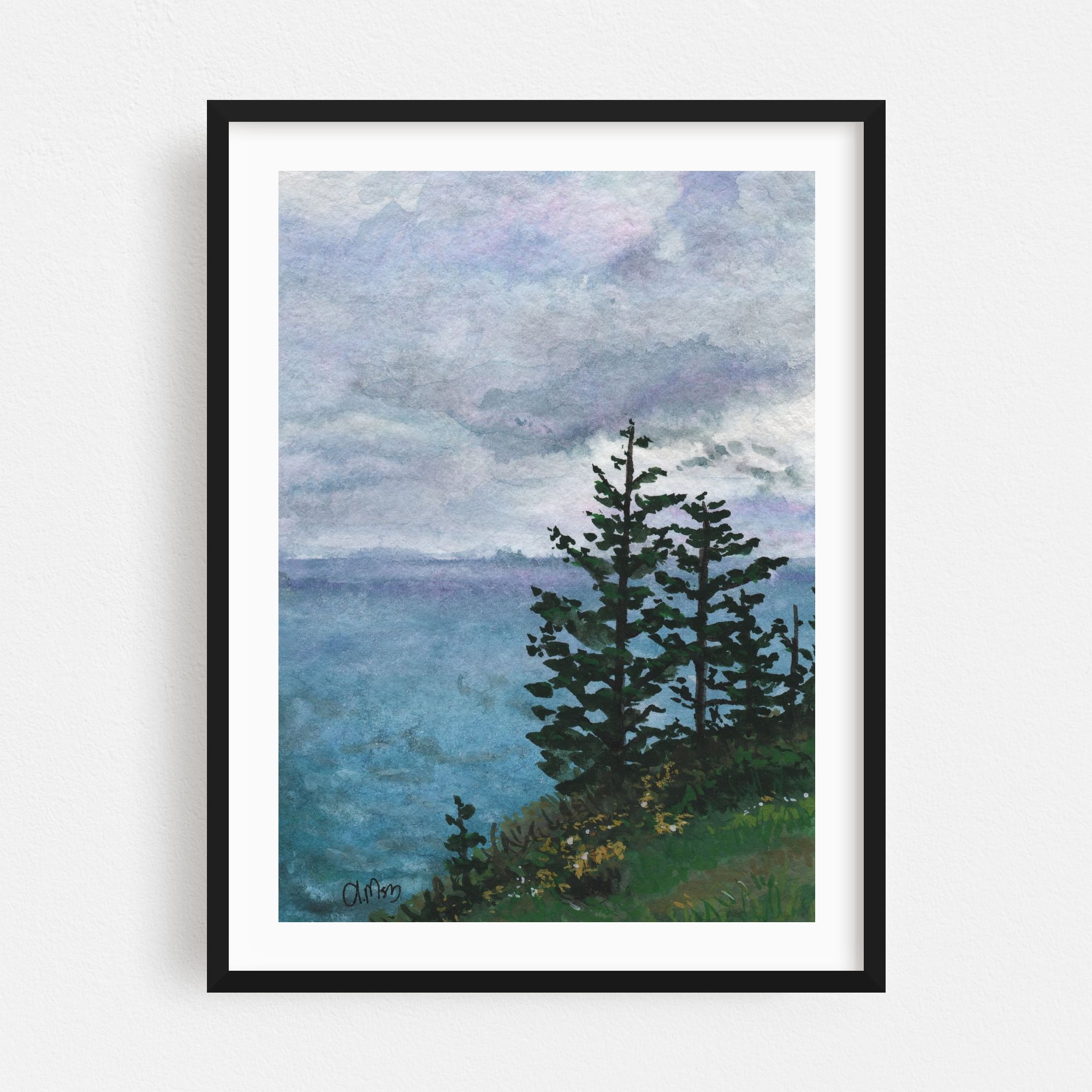 Oregon Coast 01 - Oregon Painting Watercolor Seascape Landscape Nature ...