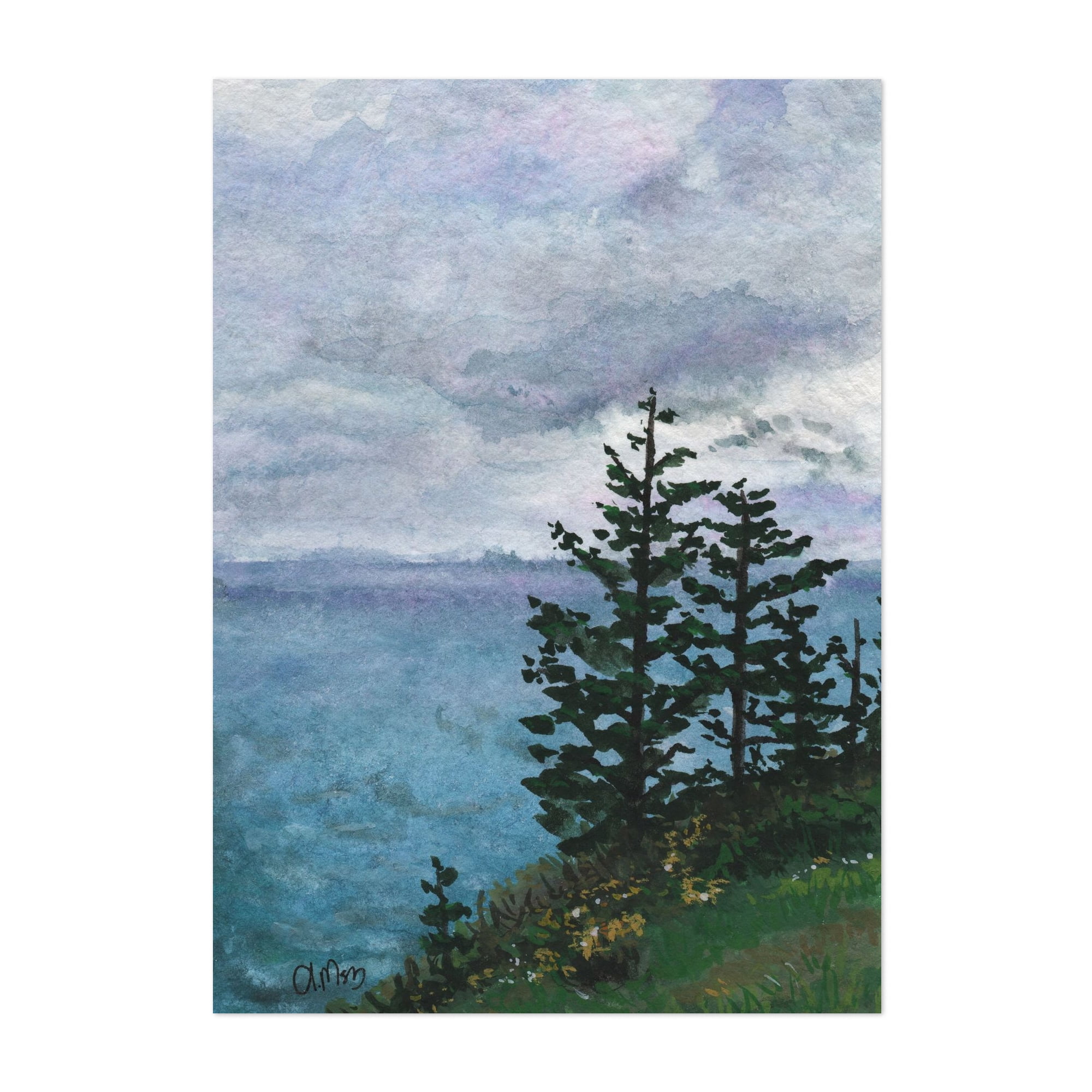 Oregon Coast 01 - Oregon Painting Watercolor Seascape Landscape Nature ...