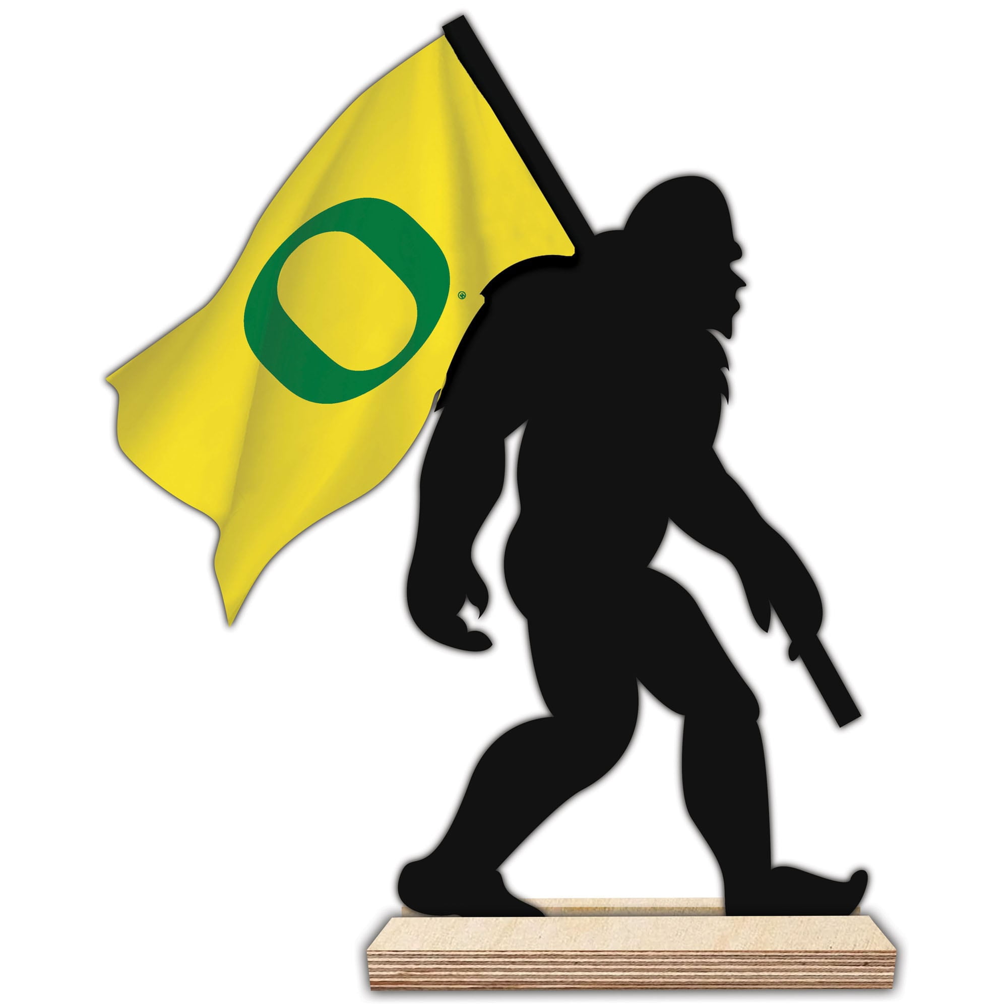 Oregon Ducks 18'' Team Logo Bigfoot Silhouette Desktop Art - Walmart.com