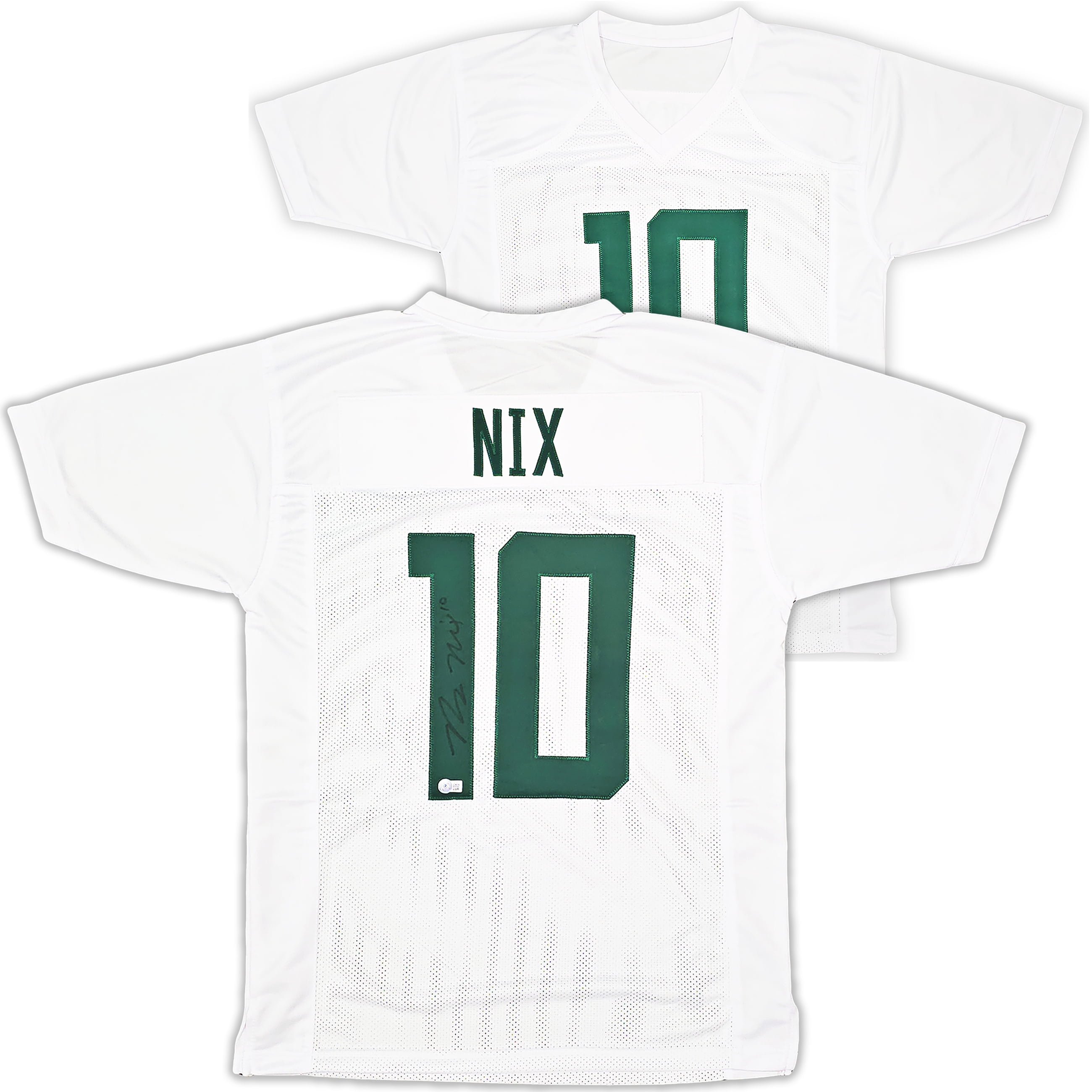 Oregon Ducks Bo Nix Autographed White Jersey Signed In Black Beckett ...