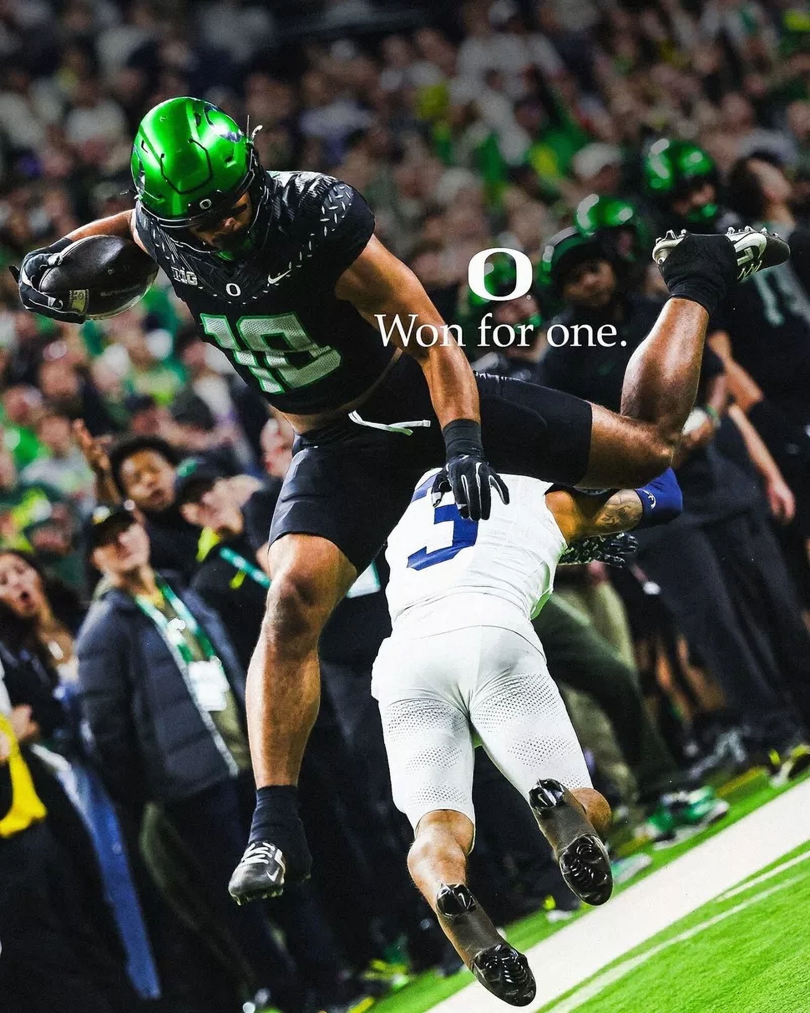 Oregon Ducks Football With Won for One Message Playoffs Season Poster ...