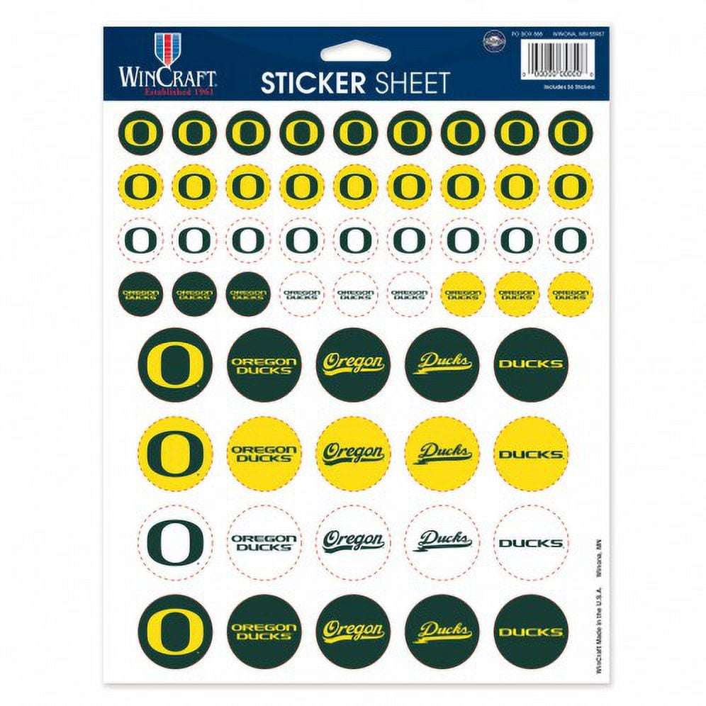 Oregon Ducks Official NCAA 8.5 inch x 11 inch Sticker Sheet by WinCraft ...