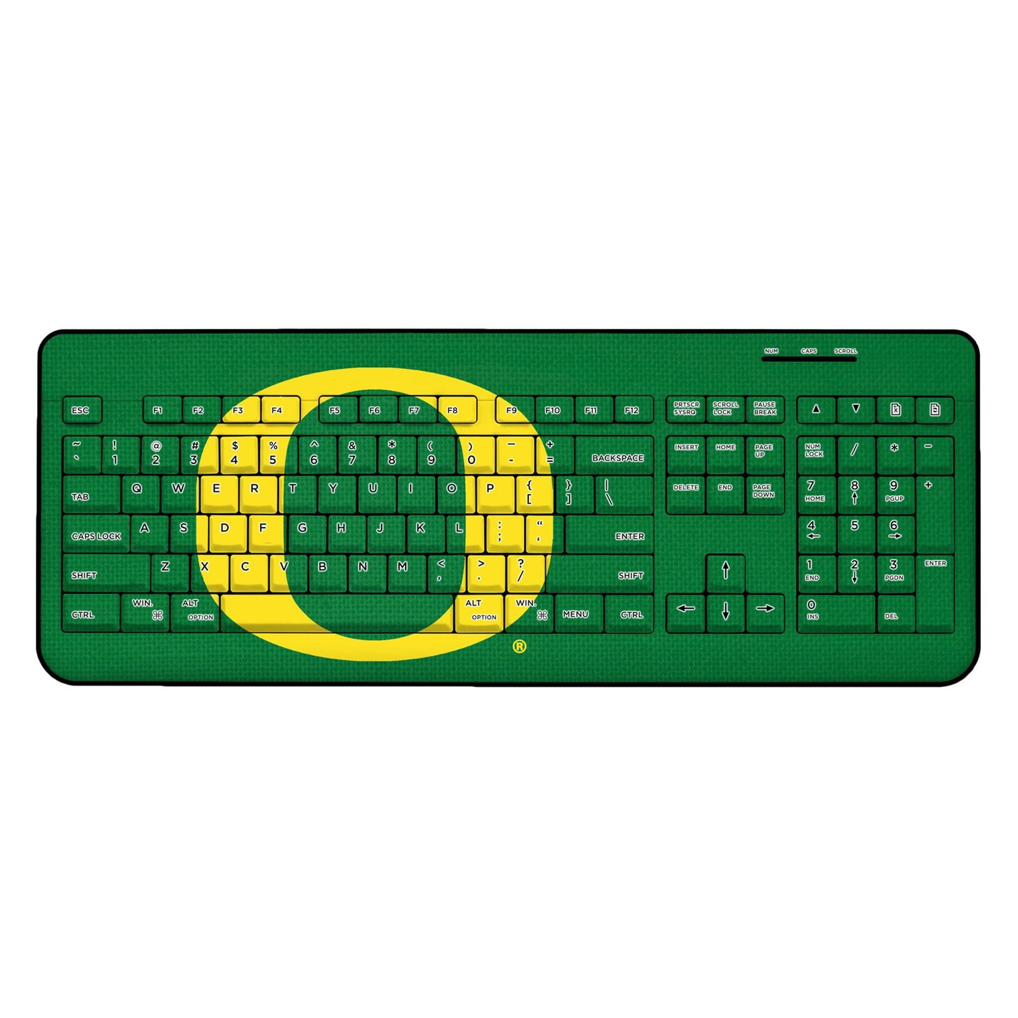 Oregon Ducks Solid Design Wireless Keyboard - Walmart.com