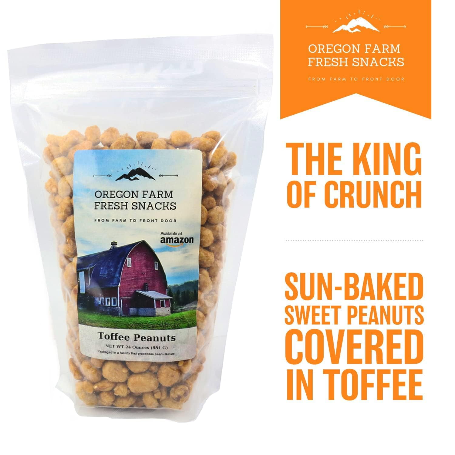 Oregon Farm Fresh TWE5 Snacks Toffee Peanuts - Sun-Baked Sweet Covered ...
