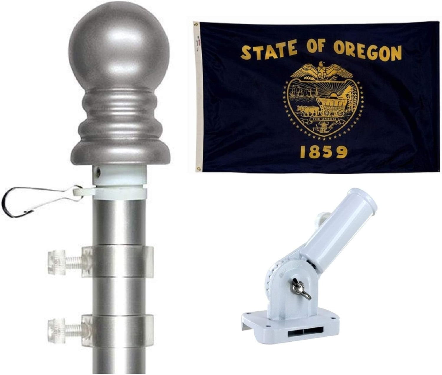 Oregon Flag and Tangle Free Spinner Flagpole Set, Choose From all 50 ...