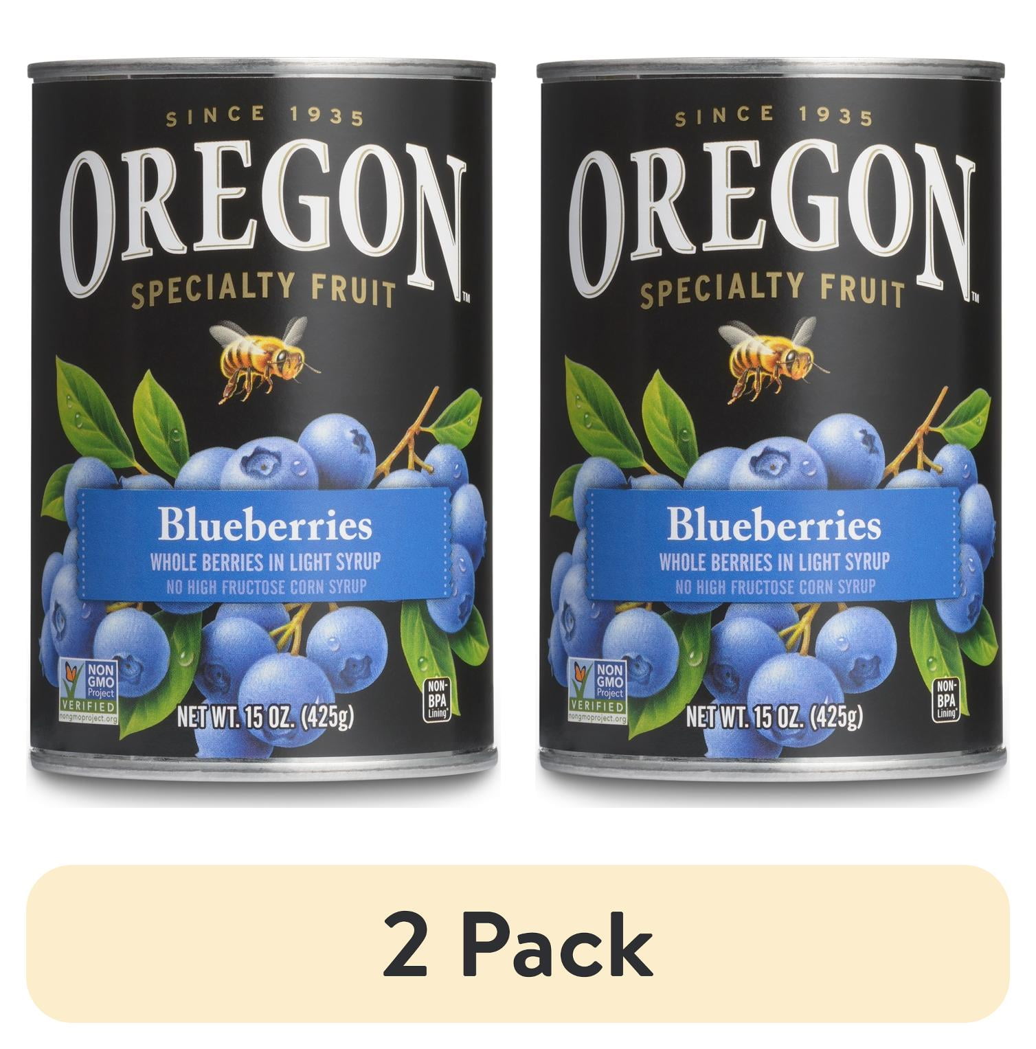 (2 pack) Oregon Fruit Canned Blueberries in Light Syrup, 15 oz Can ...