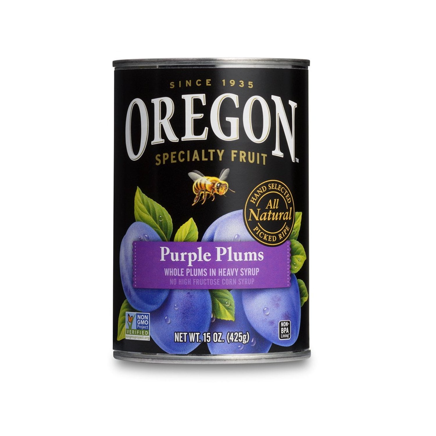 Oregon Fruit Whole Purple Plums in Heavy Syrup, 15-Ounce Cans (Pack of ...