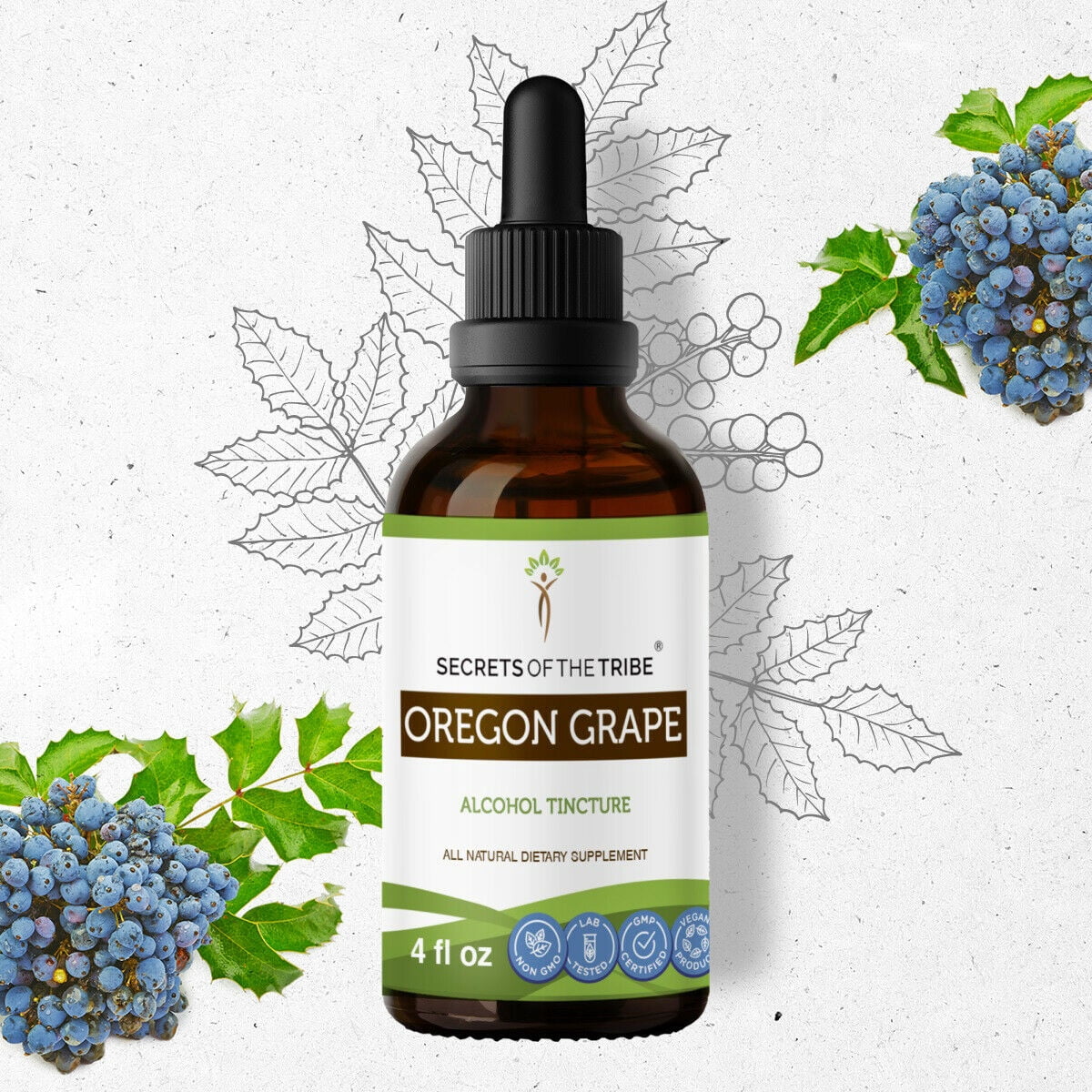 Oregon Grape Tincture Alcohol Extract, Responsibly farmed Oregon Grape ...