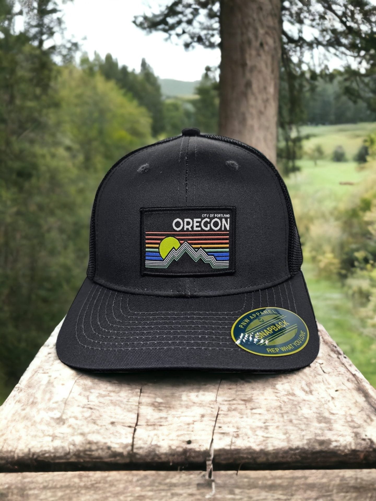 Oregon Hat with Vintage Patch - Grey on Black Mesh - Walmart.com