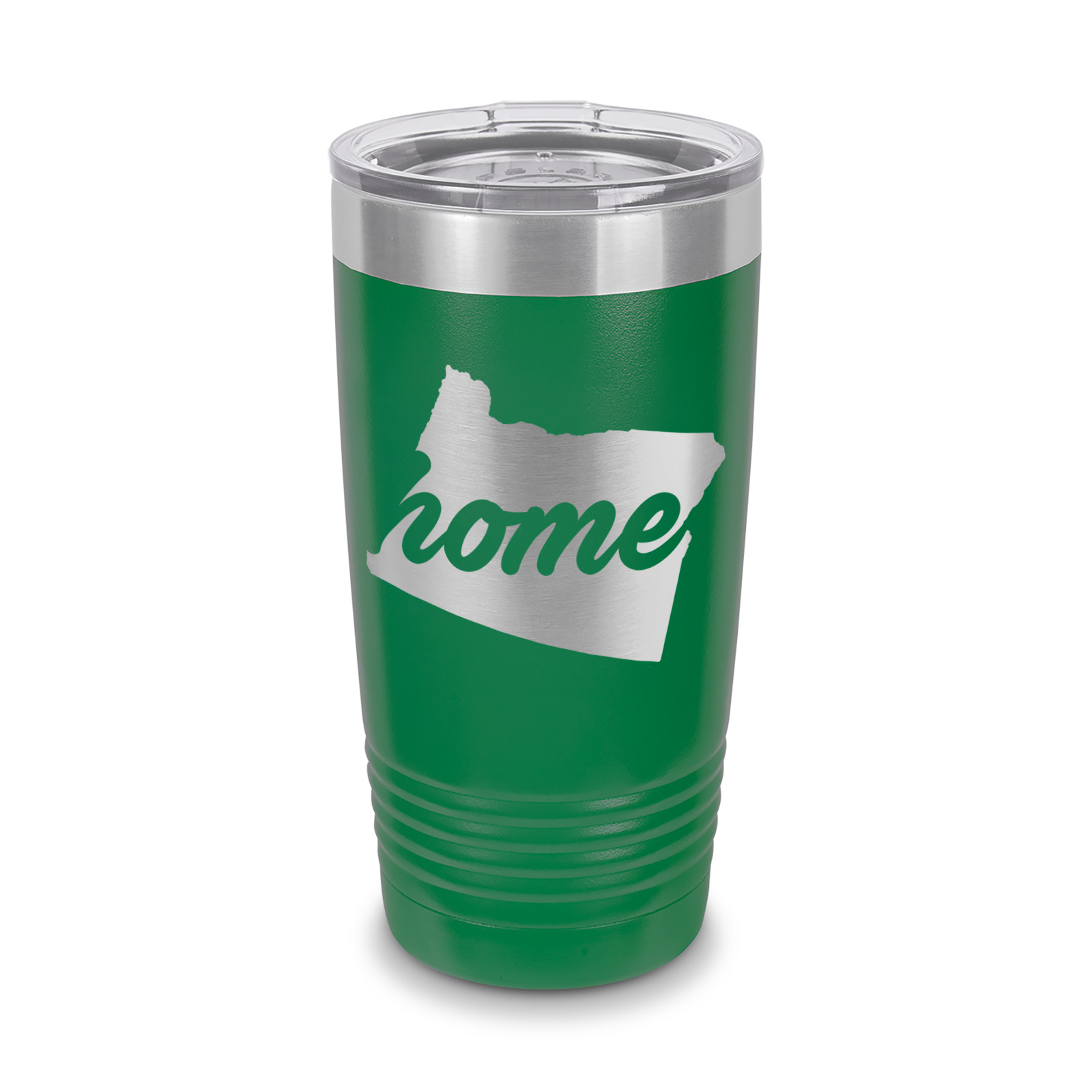 Oregon Home Tumbler 20 oz - Laser Engraved w/ Clear Lid - Stainless ...