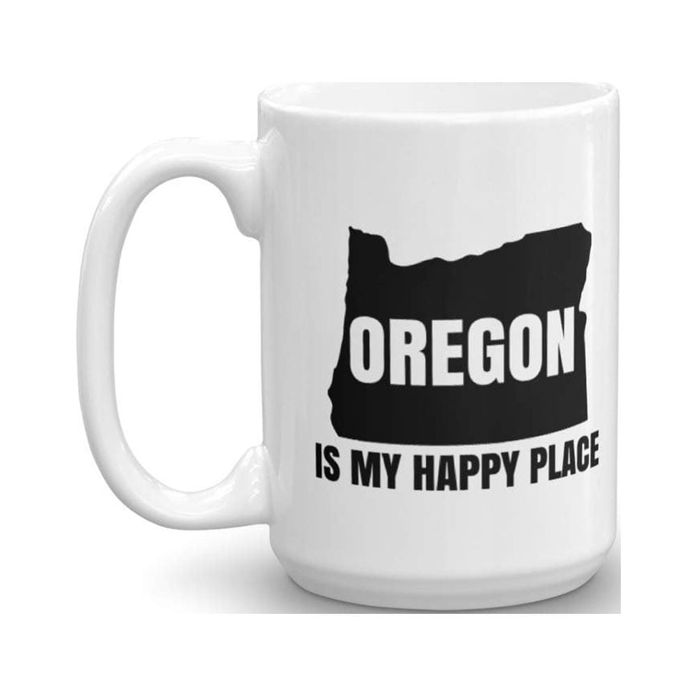 Oregon Is My Happy Place State Map Art Print Coffee & Tea Gift Mug ...
