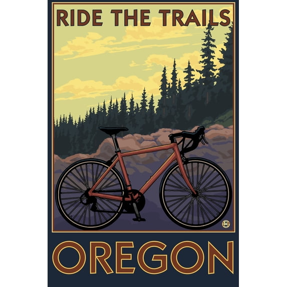 Oregon, Mountain Bike (trail) (12x18 Wall Art Poster, Room Decor ...