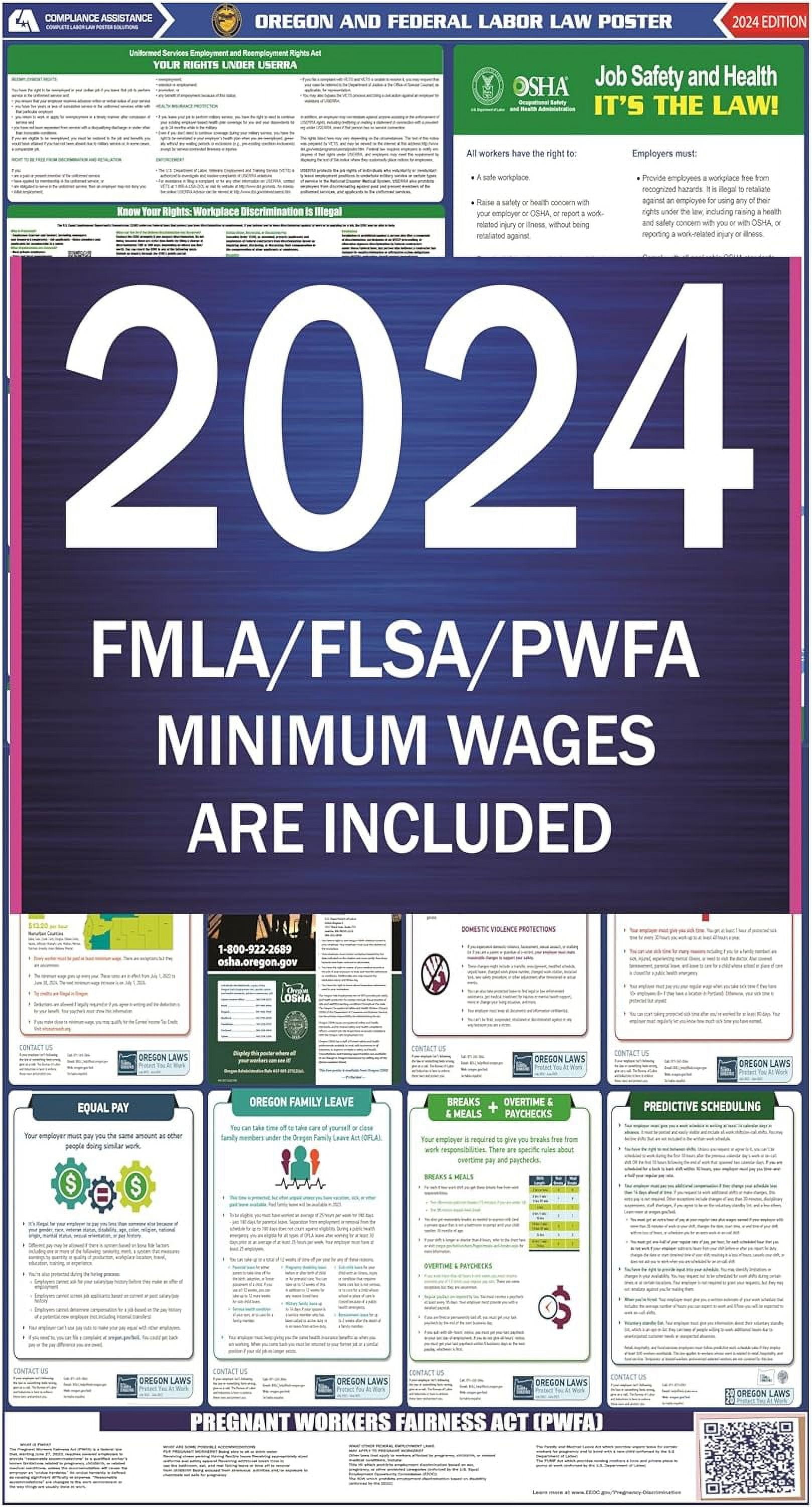 Oregon (OR) 2024 State Labor Law Poster - State, Federal and OSHA ...