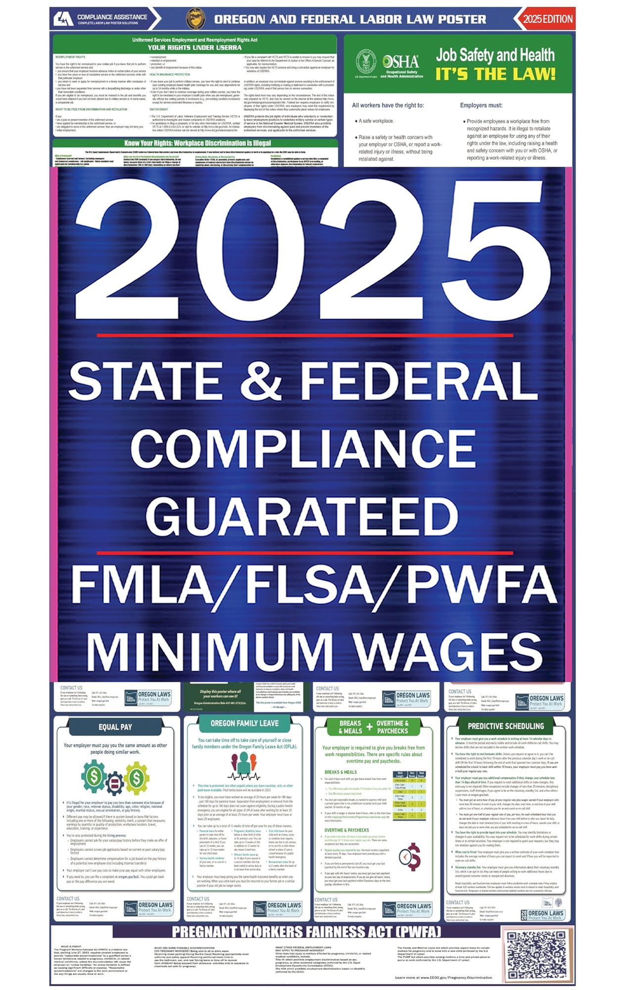 Oregon (OR) 2025 State Labor Law Poster - State, Federal and OSHA ...