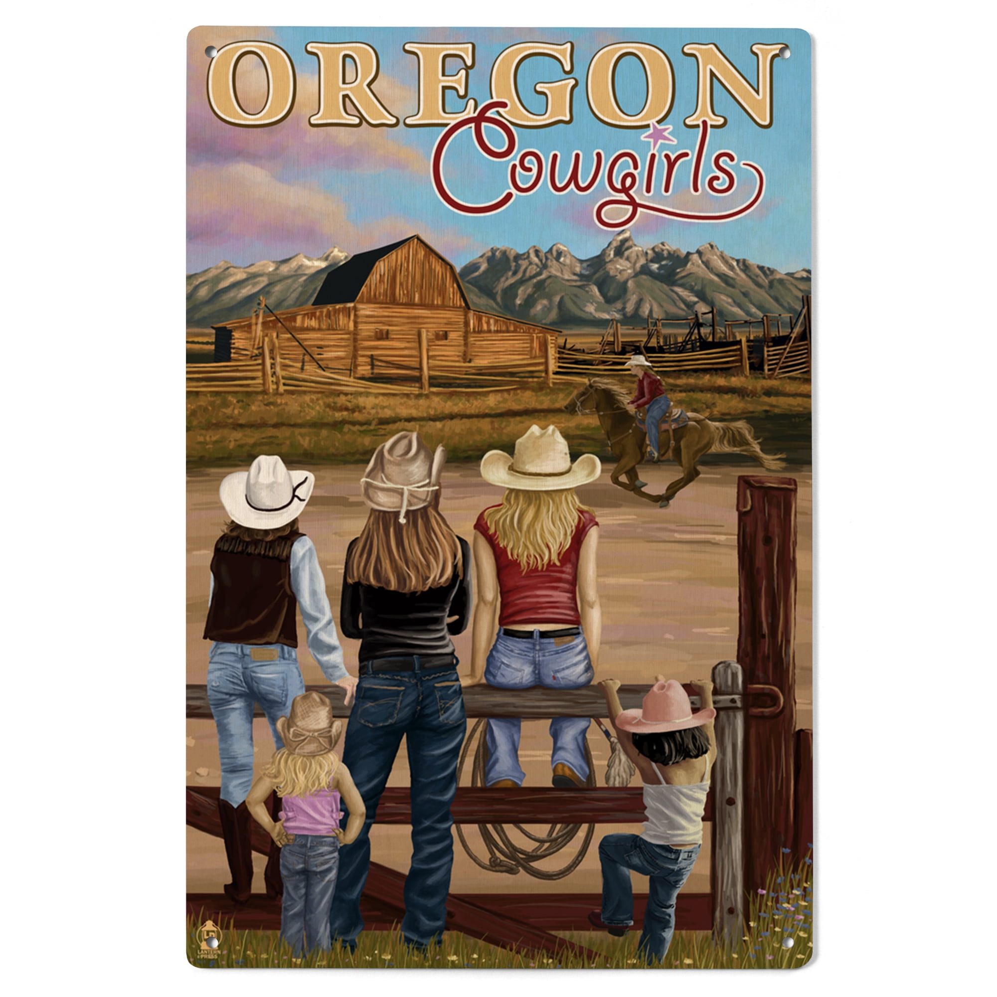 Oregon, Oregon Cowgirls Birch Wood Wall Sign (6x9 Rustic Home Decor ...