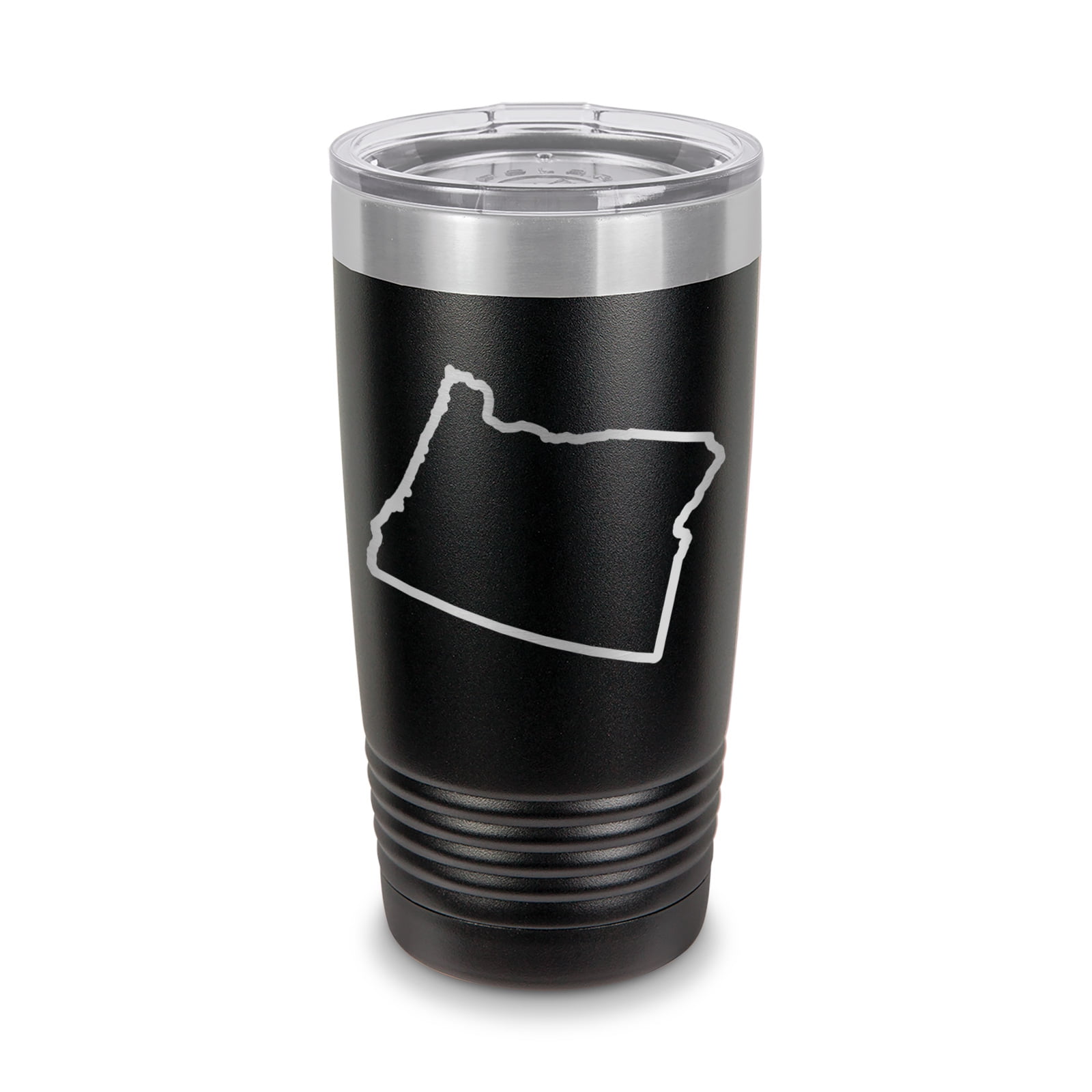 Oregon Outline Tumbler 20 oz - Laser Engraved w/ Clear Lid - Stainless ...