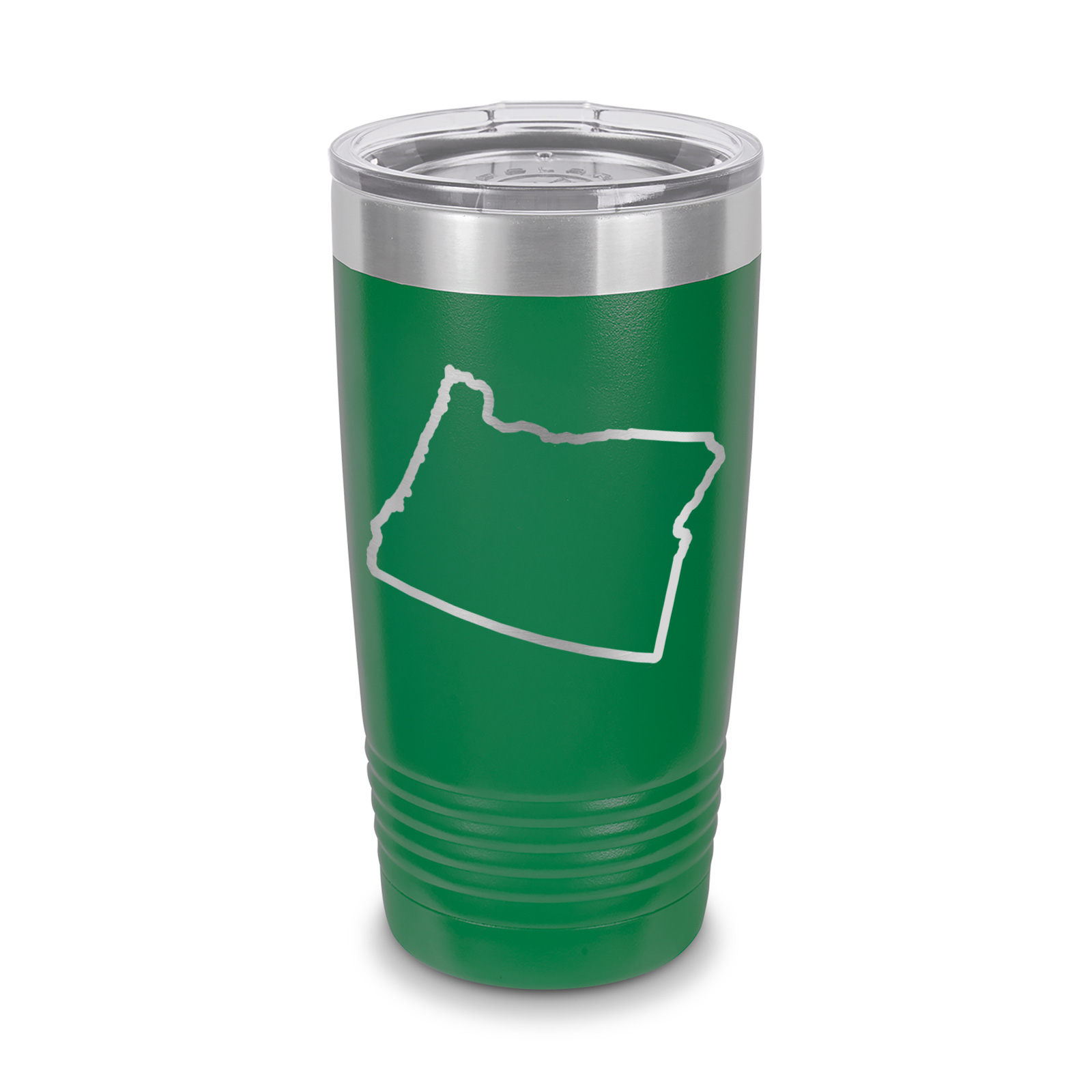 Oregon Outline Tumbler 20 oz - Laser Engraved w/ Clear Lid - Stainless ...