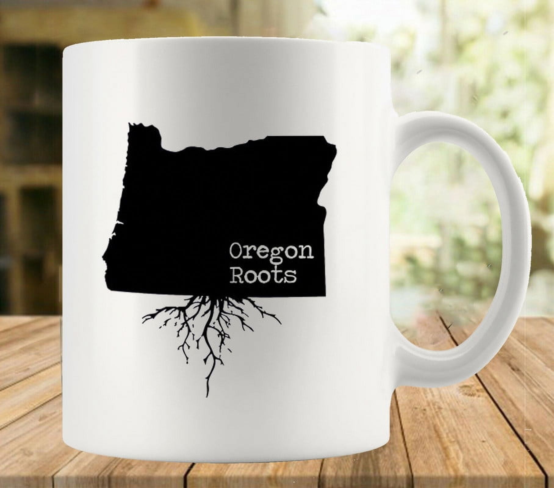 Oregon Roots State Map Or 11 Ounces Funny White Mug - Cute Coffee And ...