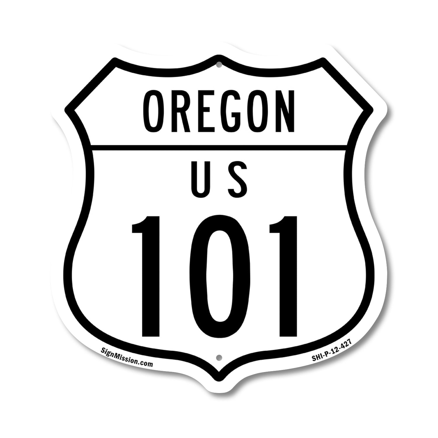 Oregon Route Marker Shield Sign Us 101 12 inch X 12 inch Shield Shaped ...