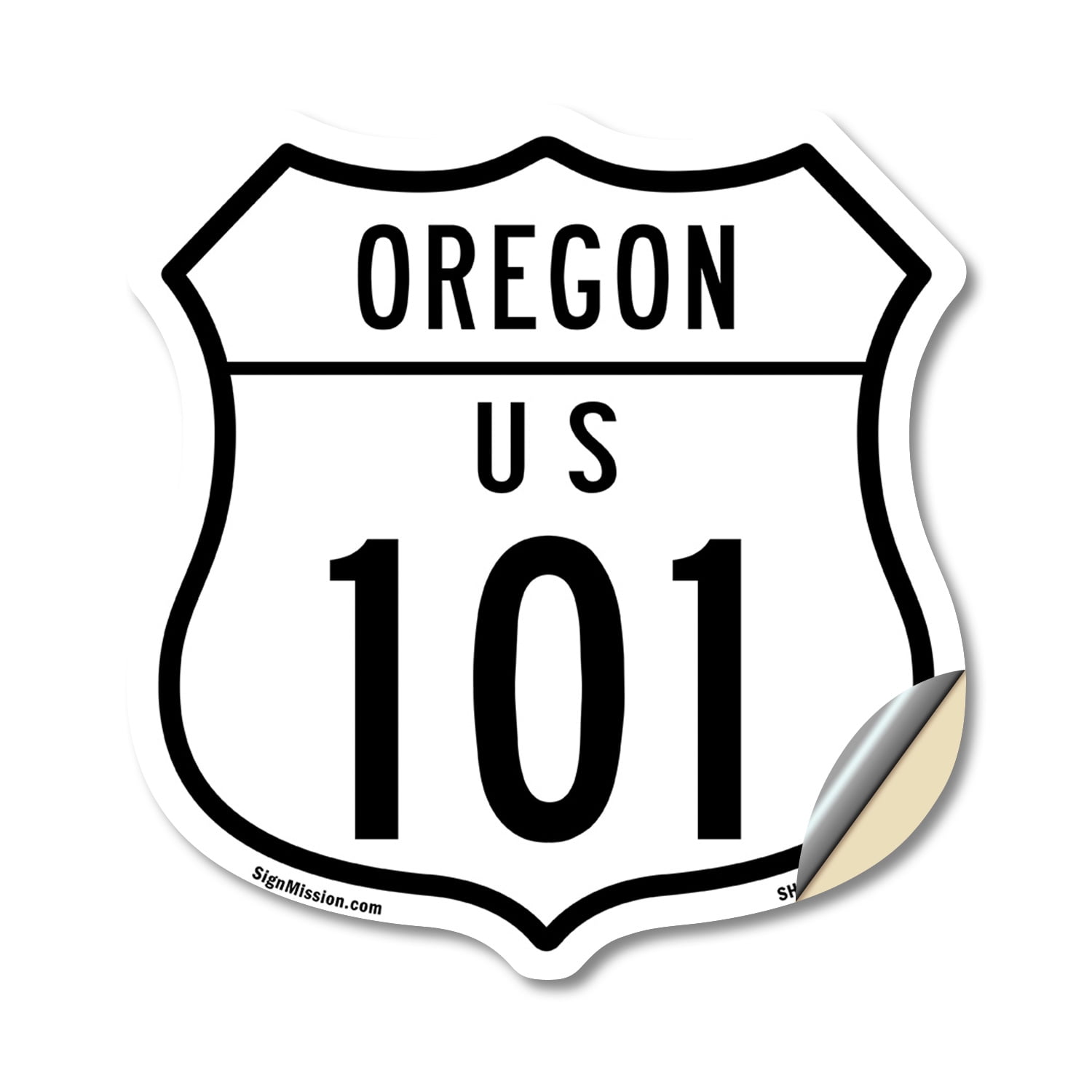 Oregon Route Marker Shield Sign Us 101 12 inch X 12 inch Shield Shaped ...